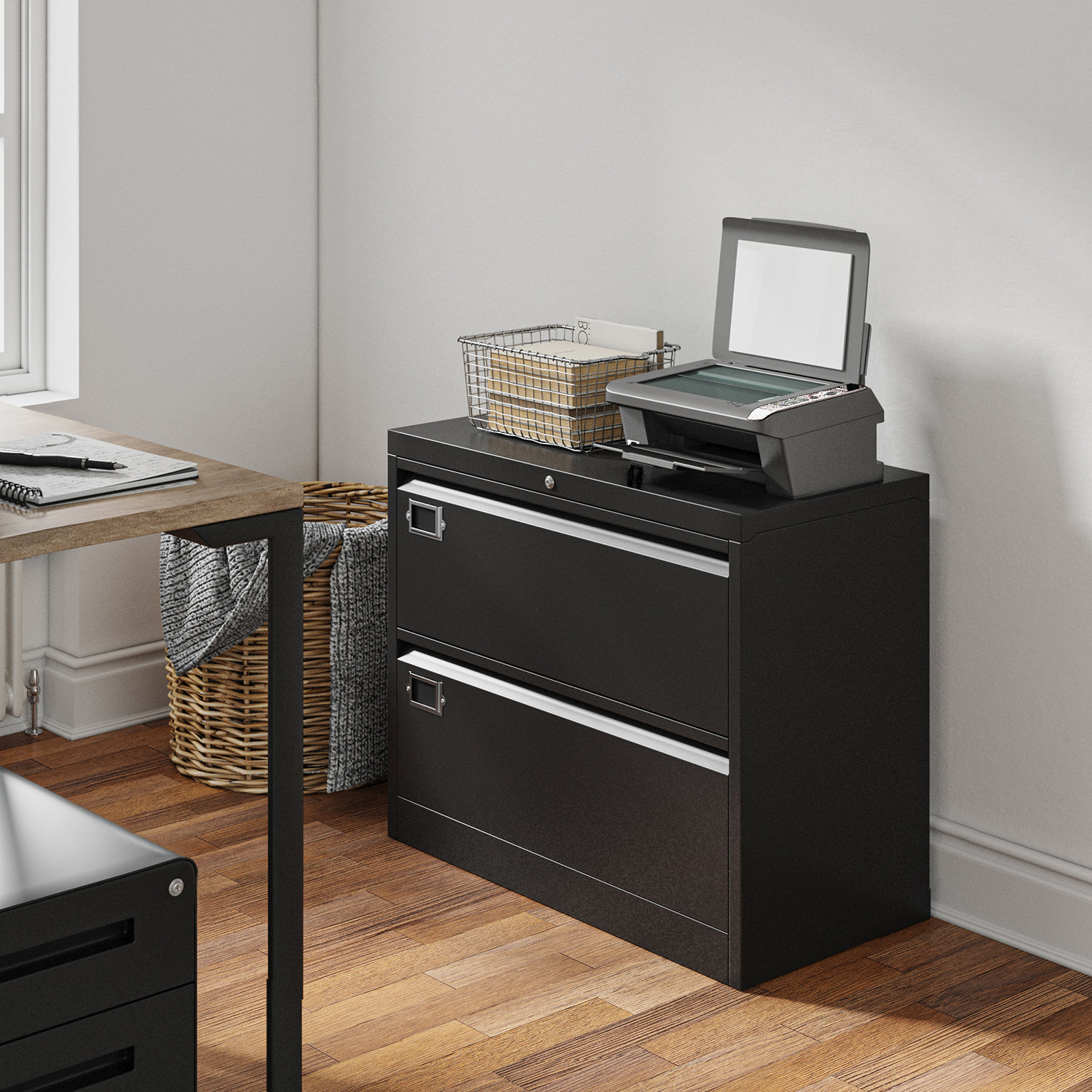 Inbox Zero Mikila 35.5"W Metal Lateral File Cabinets 2 Drawer | Wayfair