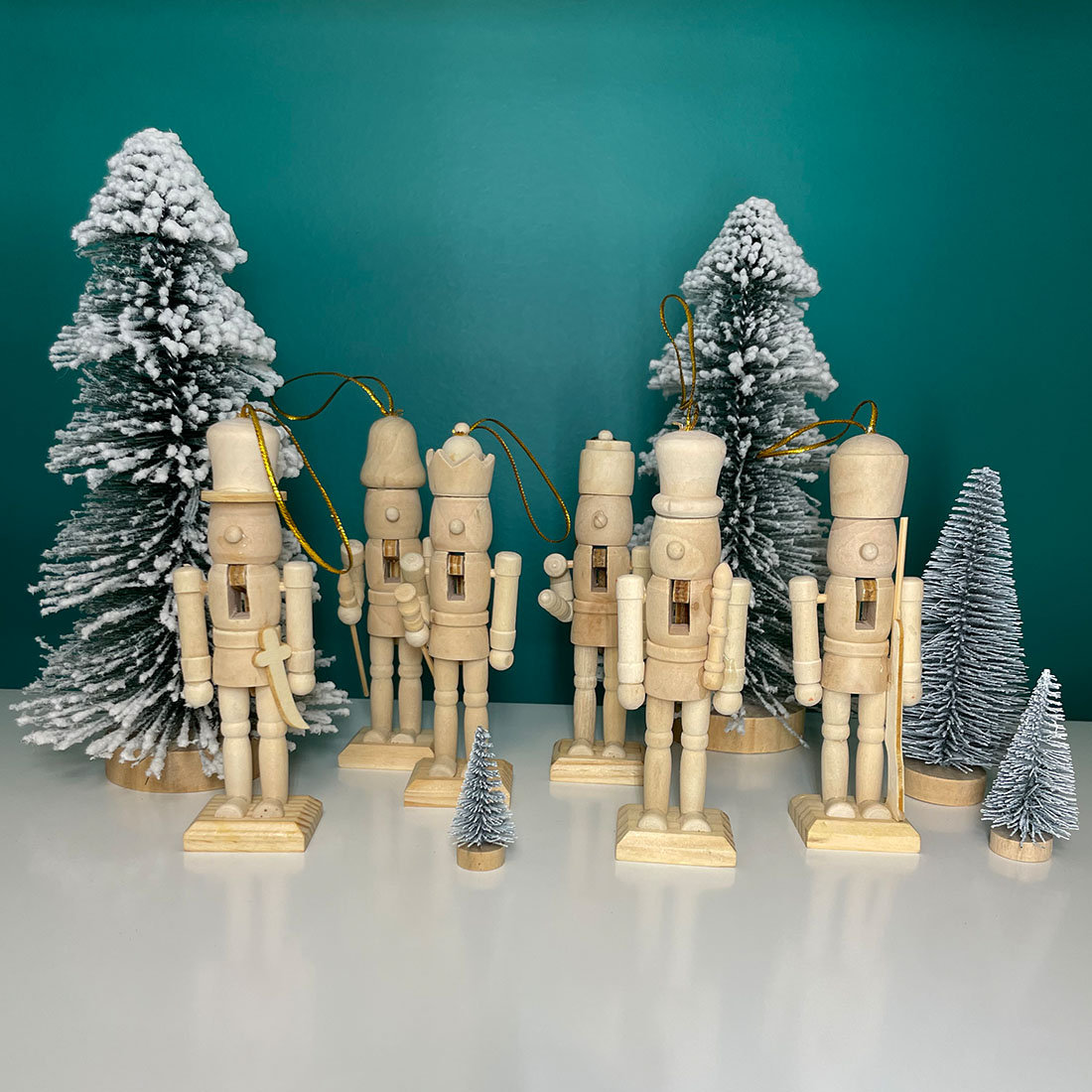 The Holiday Aisle® Set Of 6 Assorted Christmas Unfinished Wooden ...