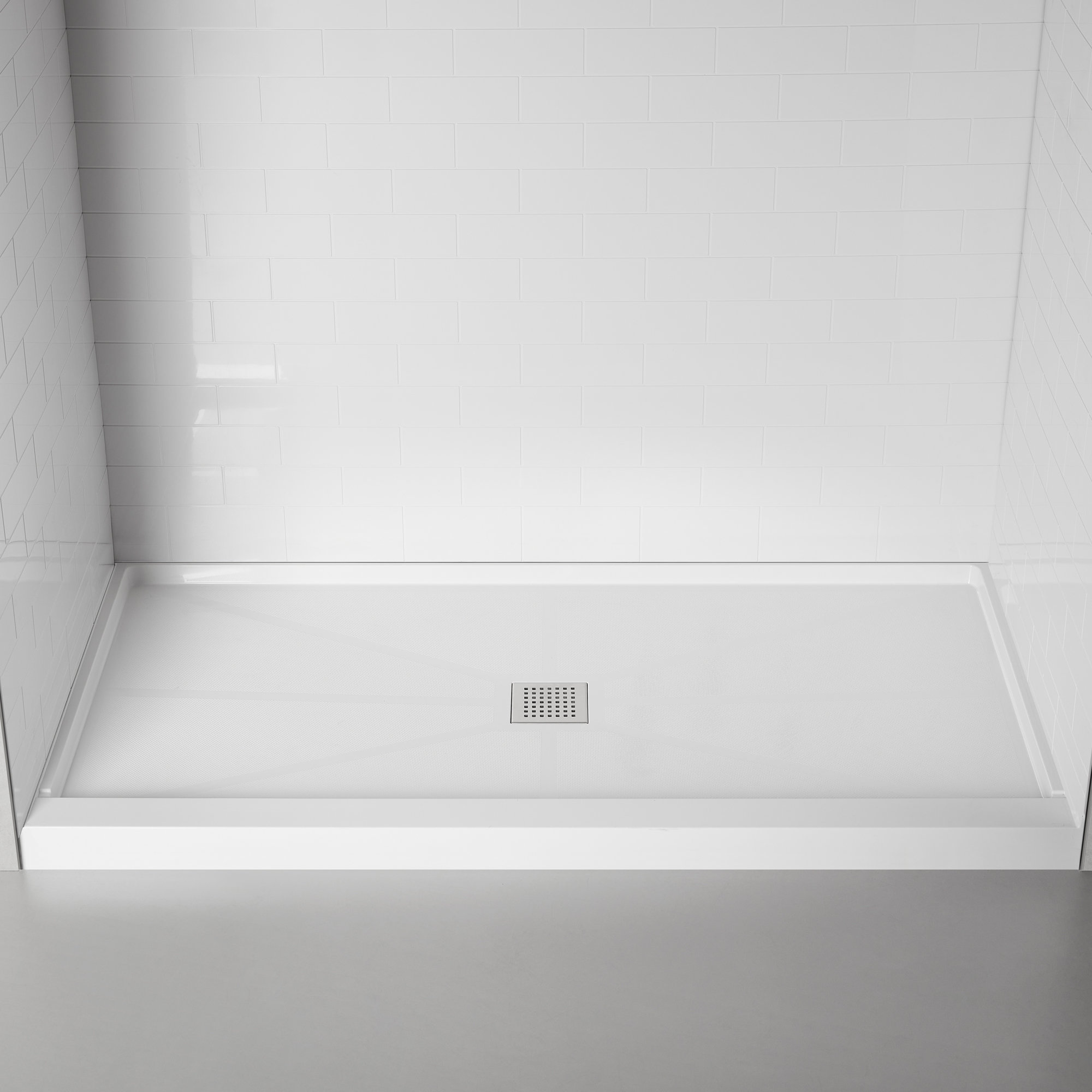 HOME ART 60" X 32" Large One-Piece Smc Shower Base With Integrated ...