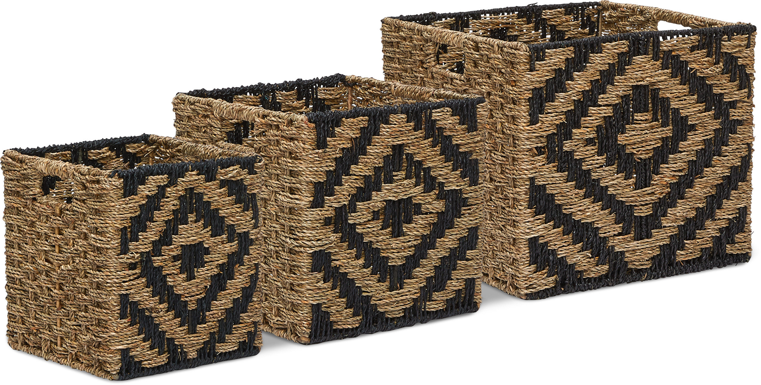 Adore Decor Adore 3 Pieces Decor Botswana Two Tone Woven Basket ...