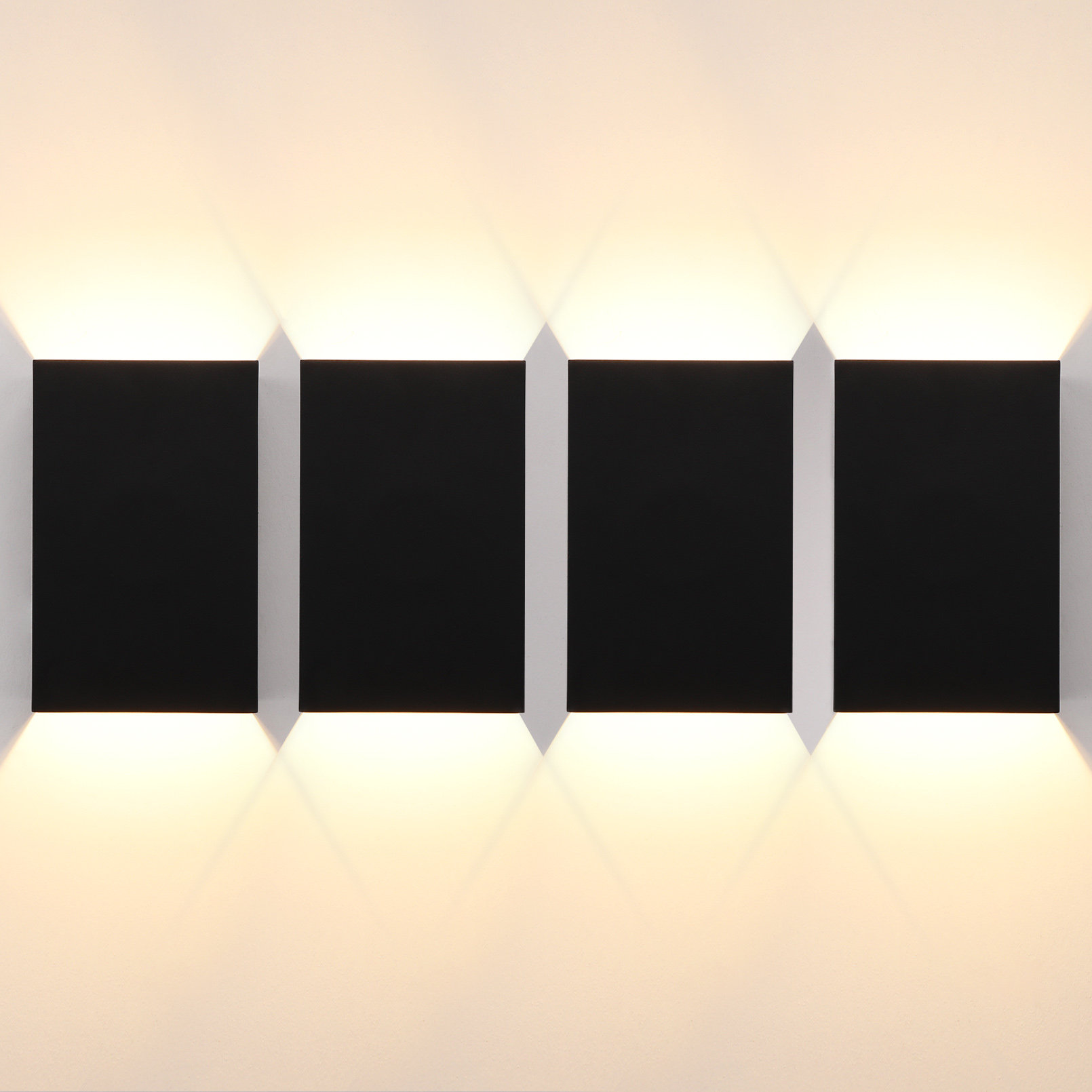 Latitude Run® LED Square Up Down Wall Light Outdoor, CRI90+, 3000K Warm ...