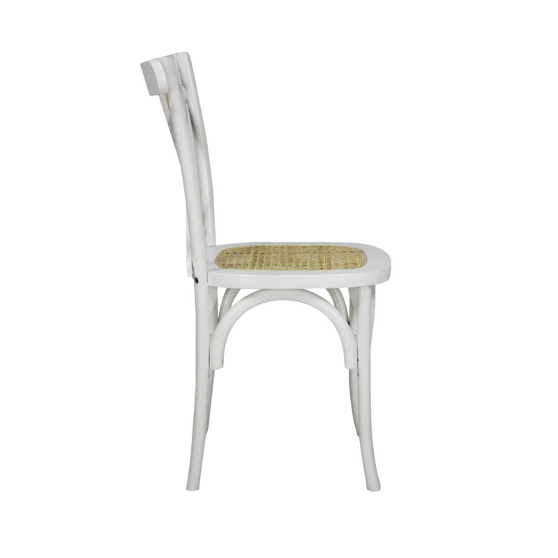 Beachcrest Home™ Raegan Solid Wood Cross Back Side Chair Dining Chair ...