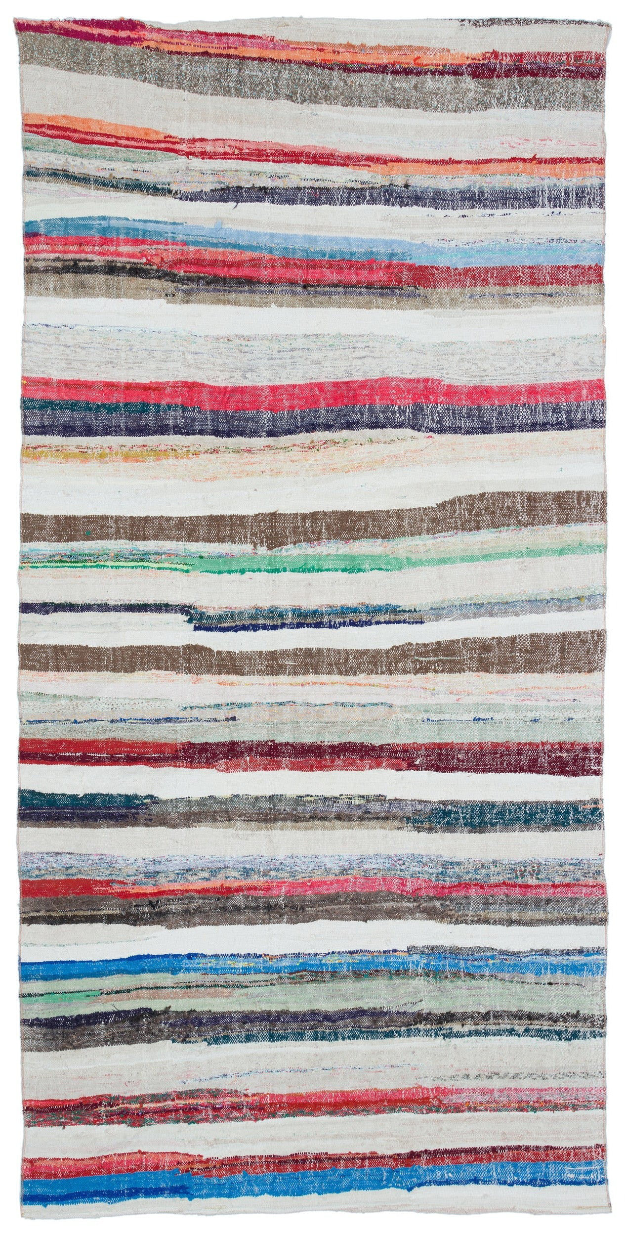 Lofy Kilim Hand Knotted Wool Striped Rug | Wayfair
