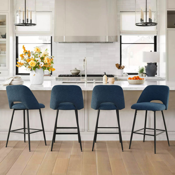Wade Logan® Cenko Set of 4 Upholstered 26.5'' Counter Stool & Reviews ...