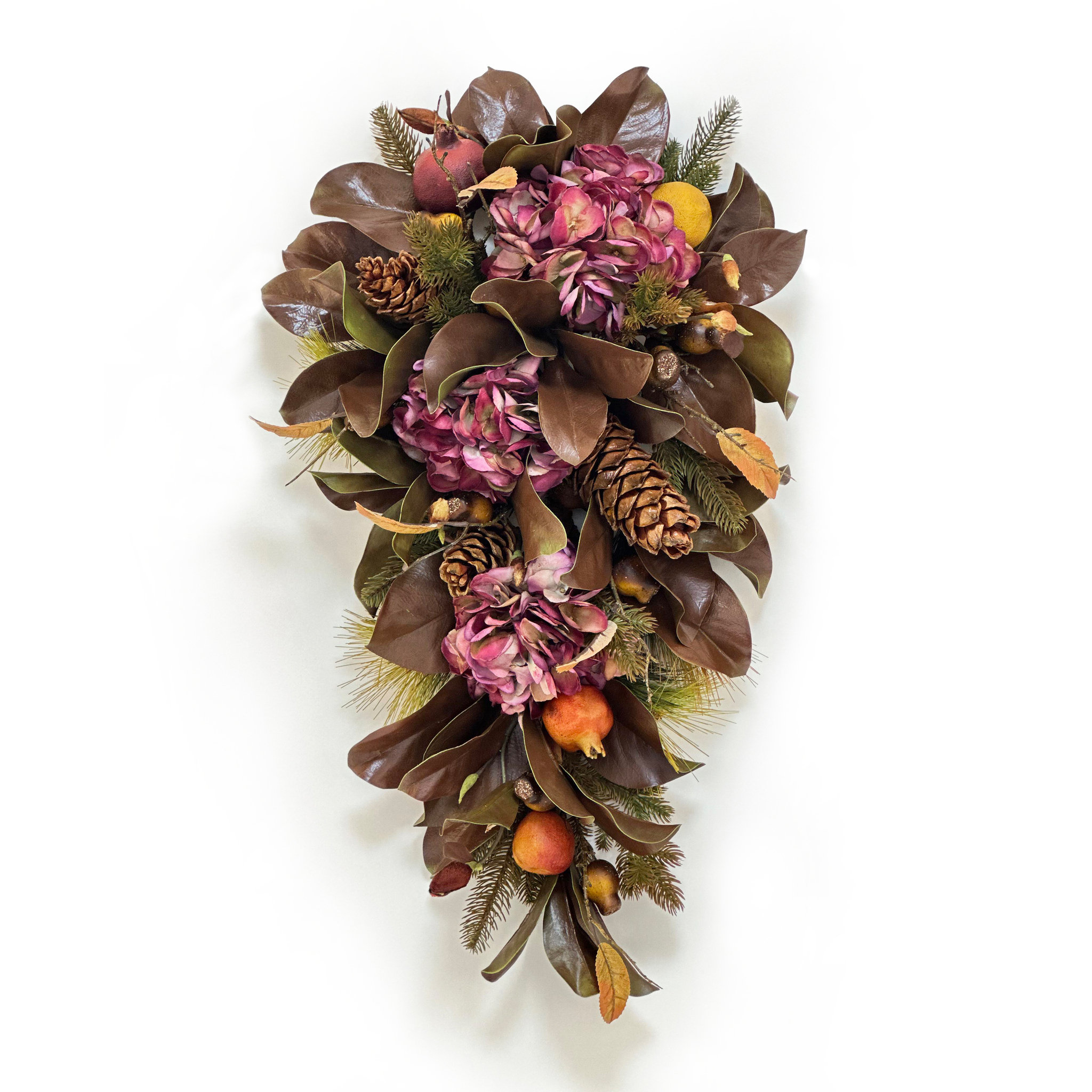 One Allium Way® HYDRANGEA AND MAGNOLIA LEAF TEARDROP | Wayfair