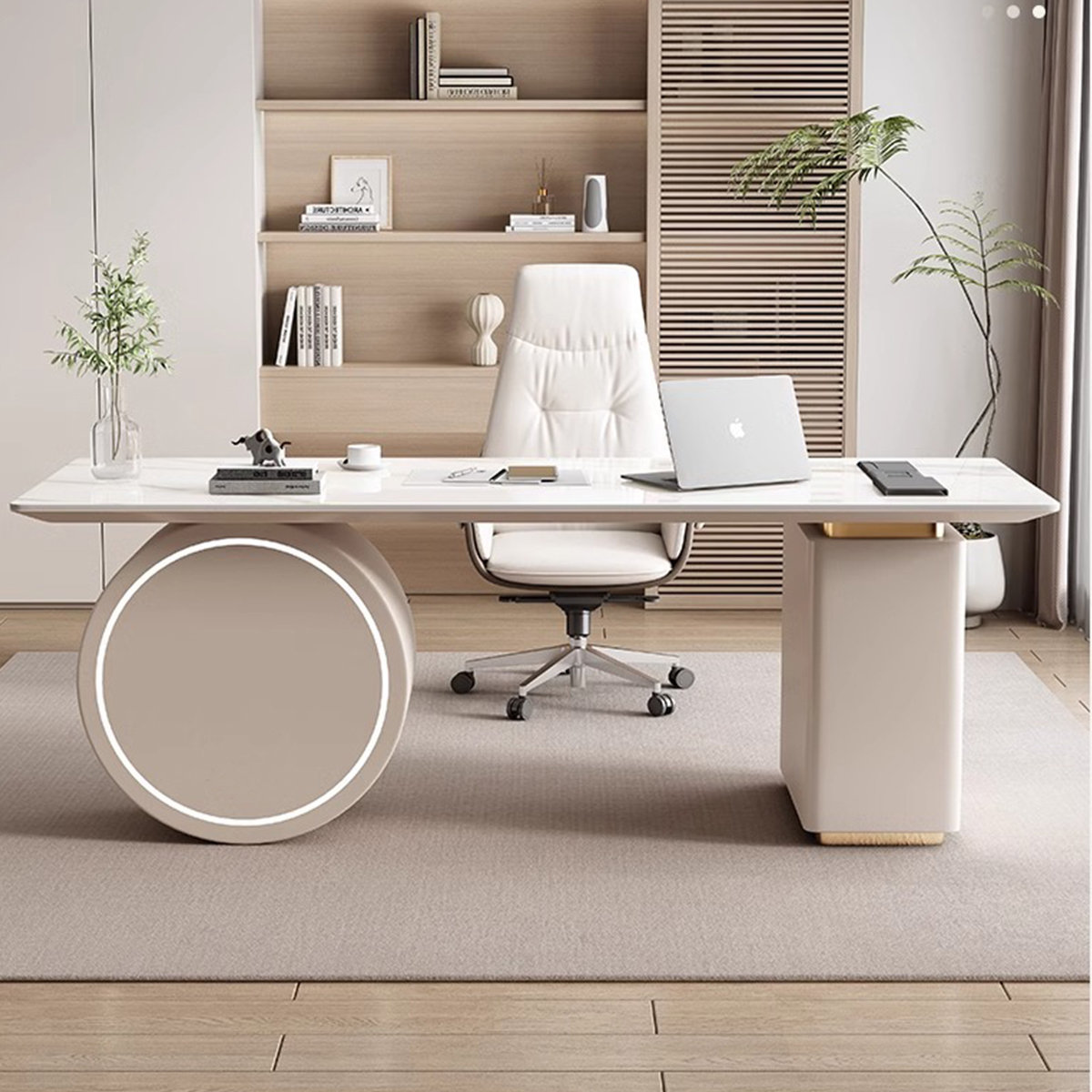 Isla Hopping Modern Minimalist White Rectangular Office Desk - Wayfair ...