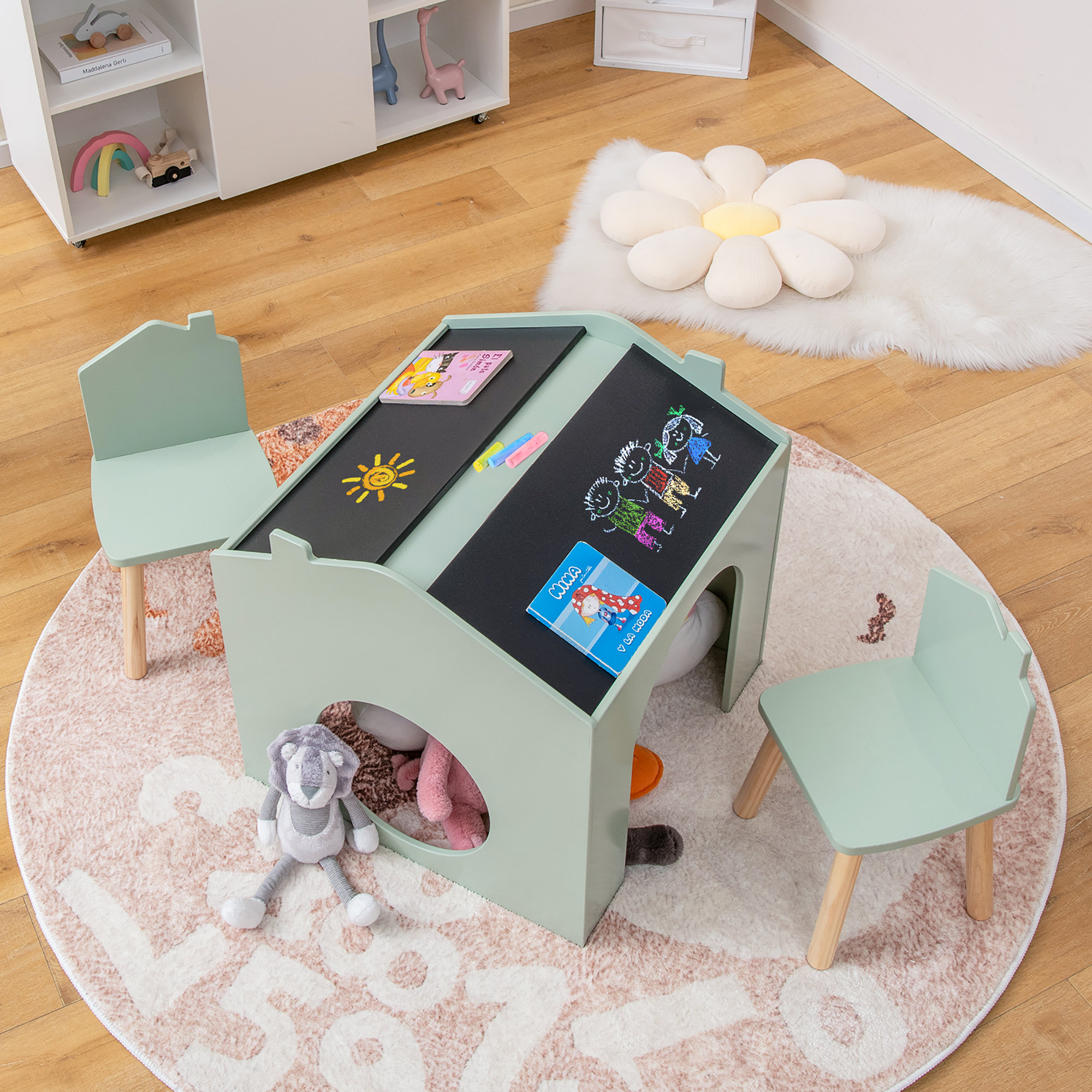 Isabelle & Max™ Kids 3 Piece Interactive Table and Chair Set | Wayfair