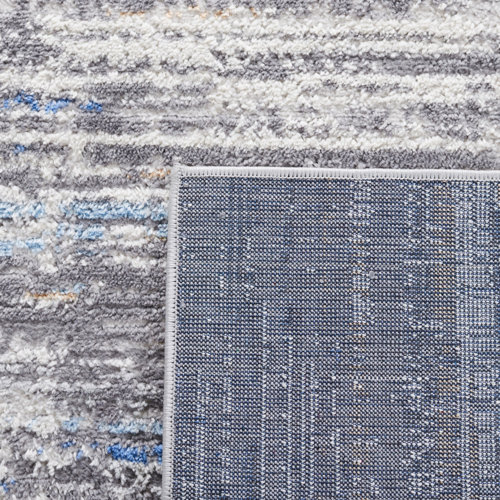 17 Stories Flatweave Light Gray/Blue Rug | Wayfair