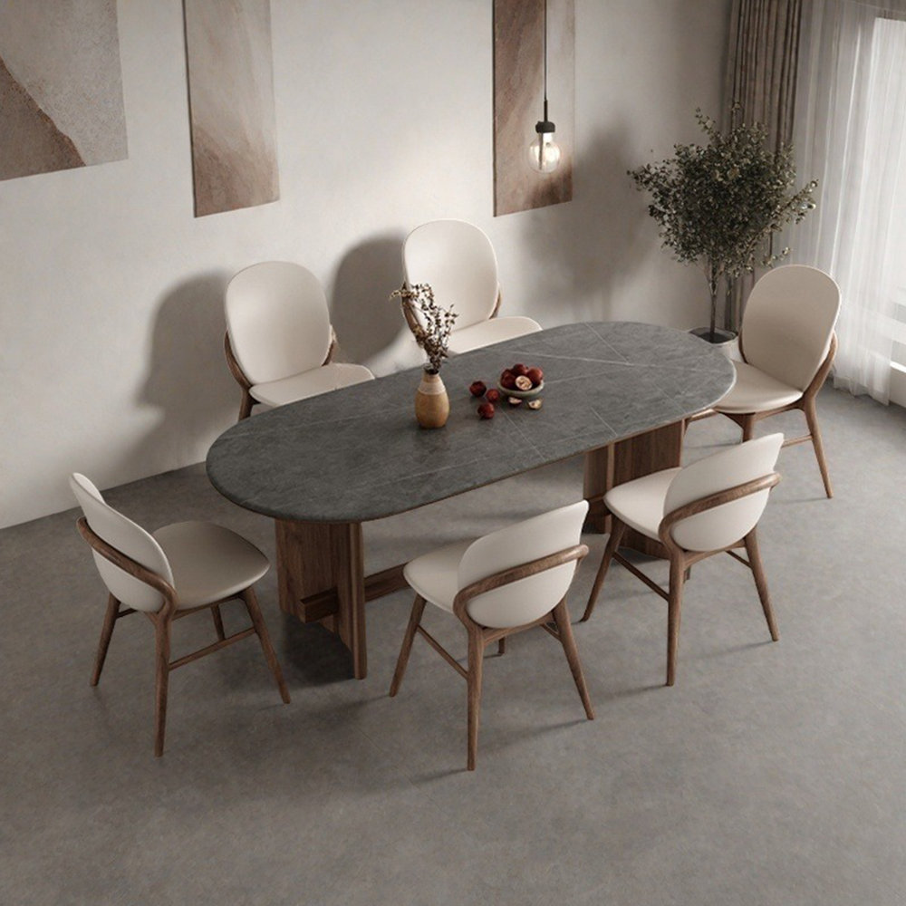 Elamer Modern light luxury oval dining table set | Wayfair