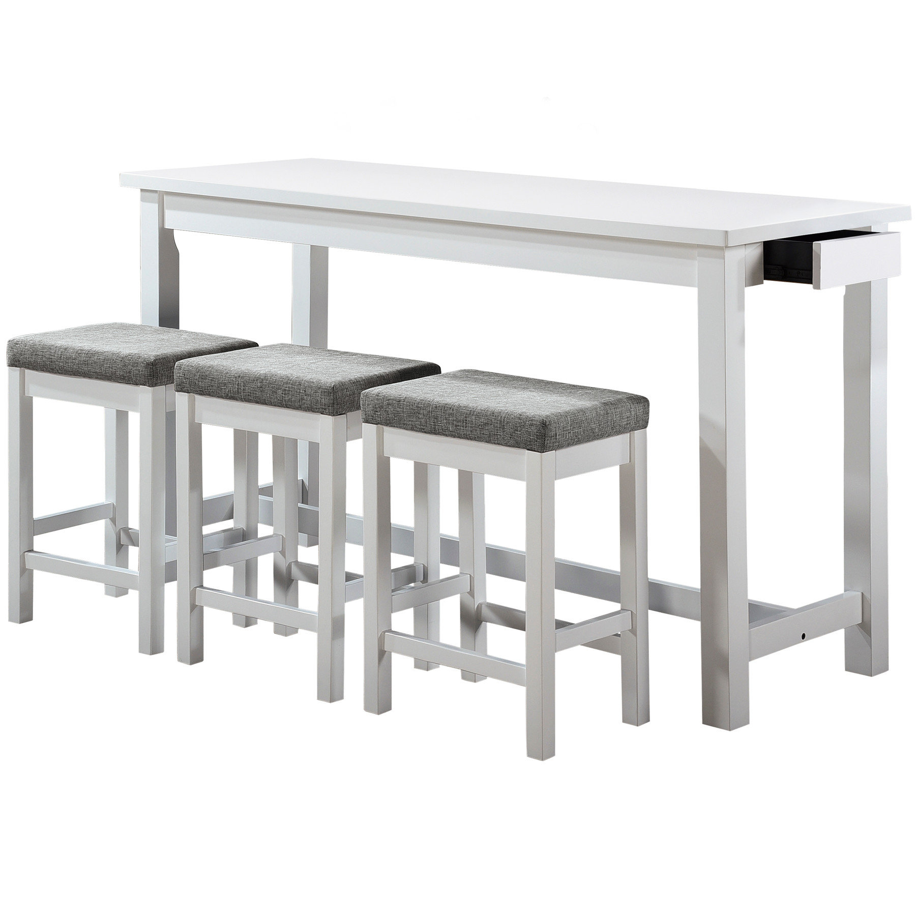 Lark Manor™ 4pc Counter Height Dining - White Wood Table With & Power ...