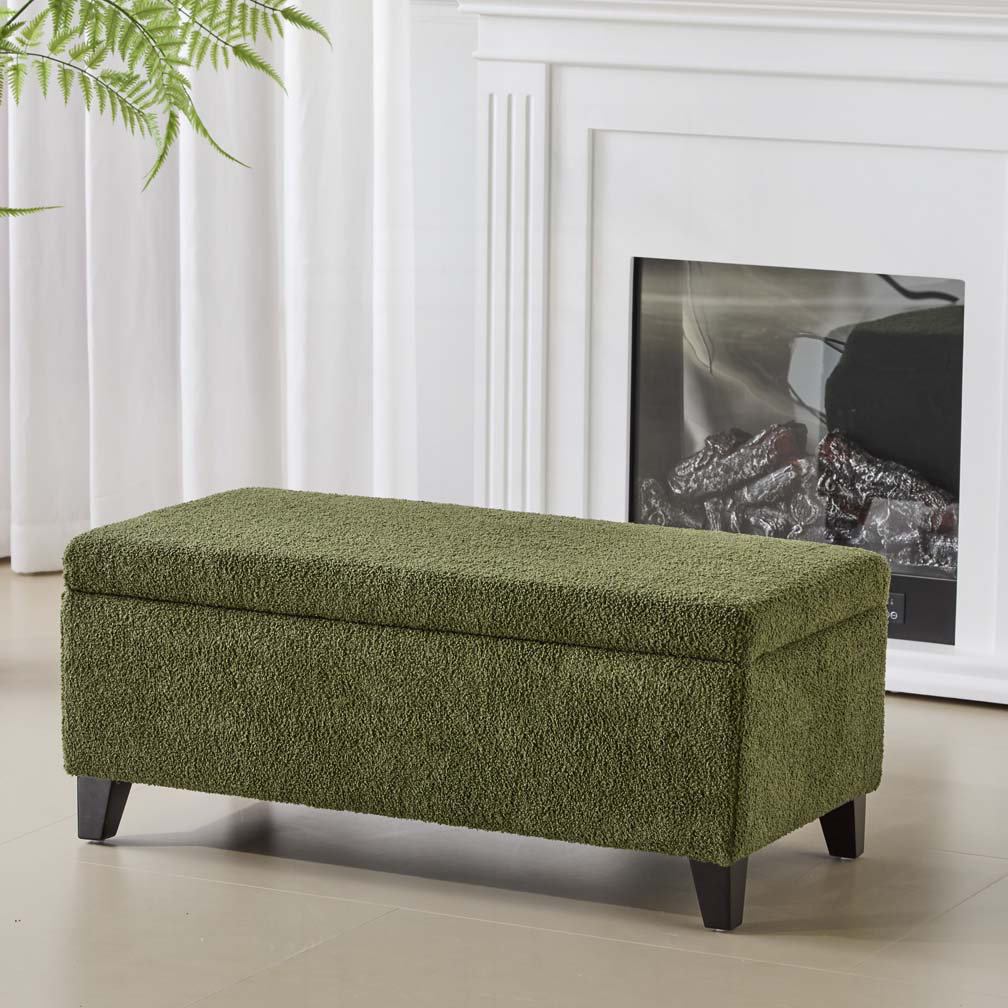 Latitude Run® Boucle Fabric Storage Bench with Flip-Top Lid - Wayfair ...