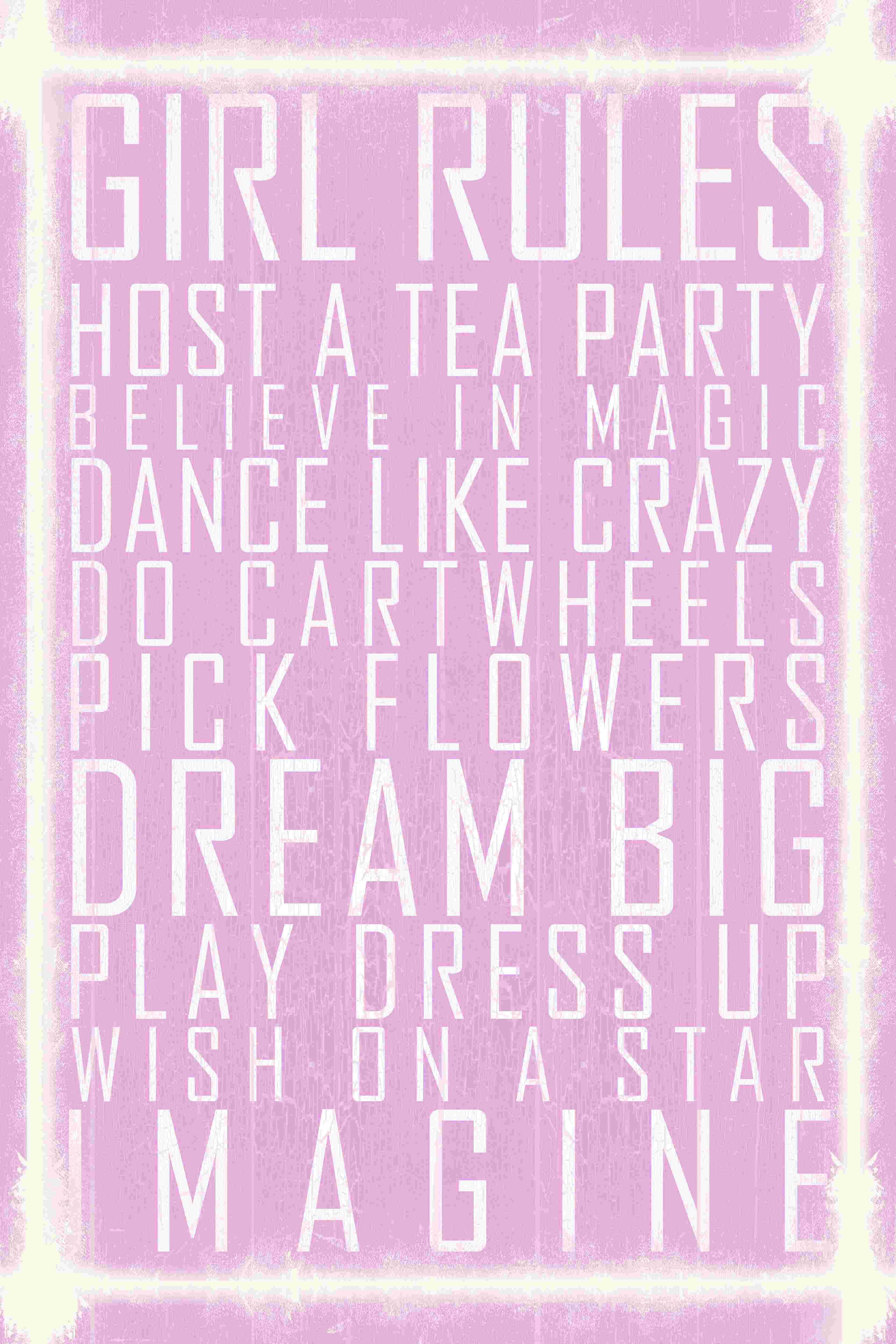 Trinx Girl Rules - Wrapped Canvas Painting | Wayfair