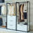 Hokku Designs White Freestanding Walk In Wood Closet System With Metal ...
