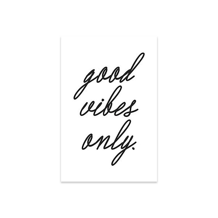 Latitude Run® Good Vibes Only (Cursive) - Unframed Textual Art | Wayfair