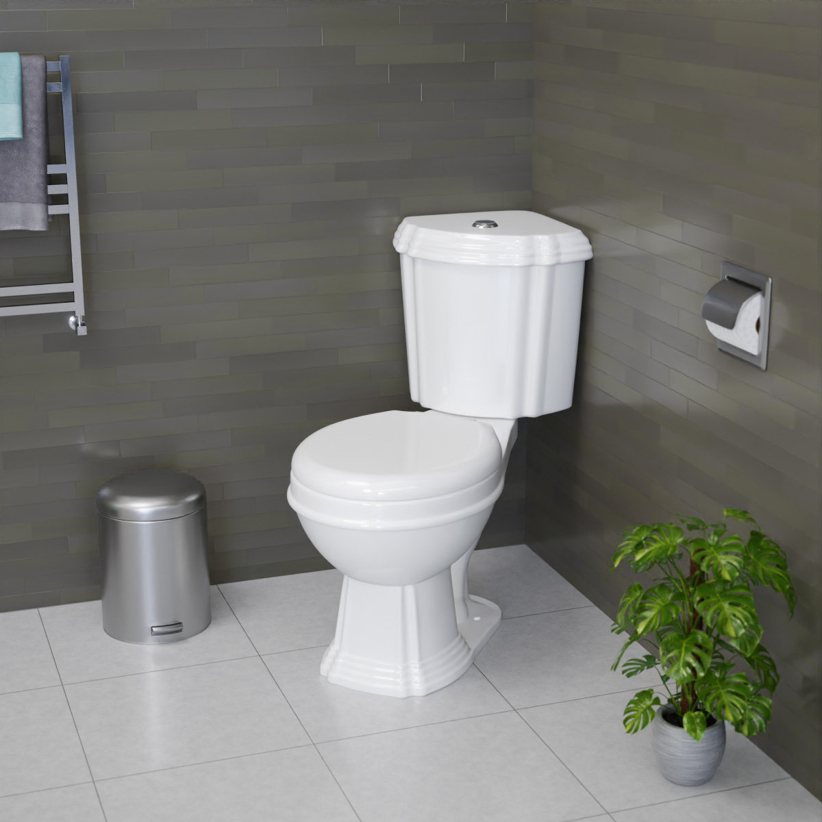 The Renovators Supply Inc. Sheffield Corner 2-Piece 0.8 GPF/1.6 GPF ...