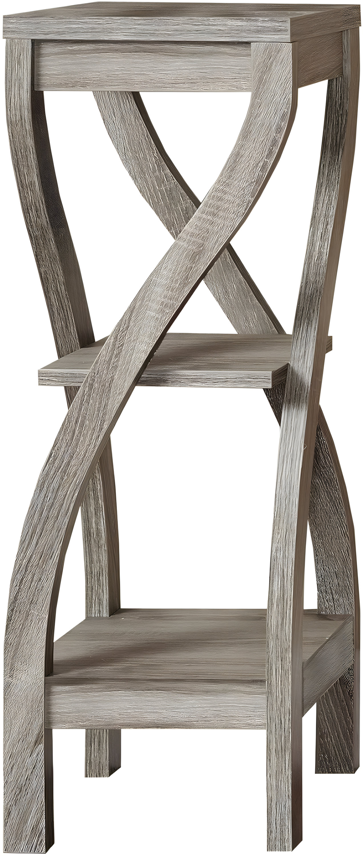 Orren Ellis Dark Taupe Accent Side Table With 3-Tier Shelves - 32 Inch ...