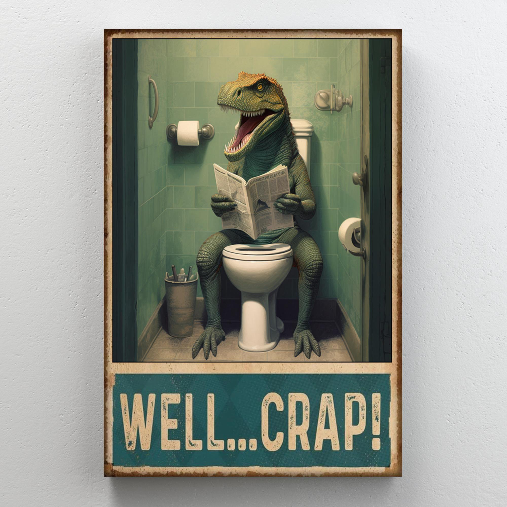 Trinx Dinosaur In Toilet Well Crap | Wayfair