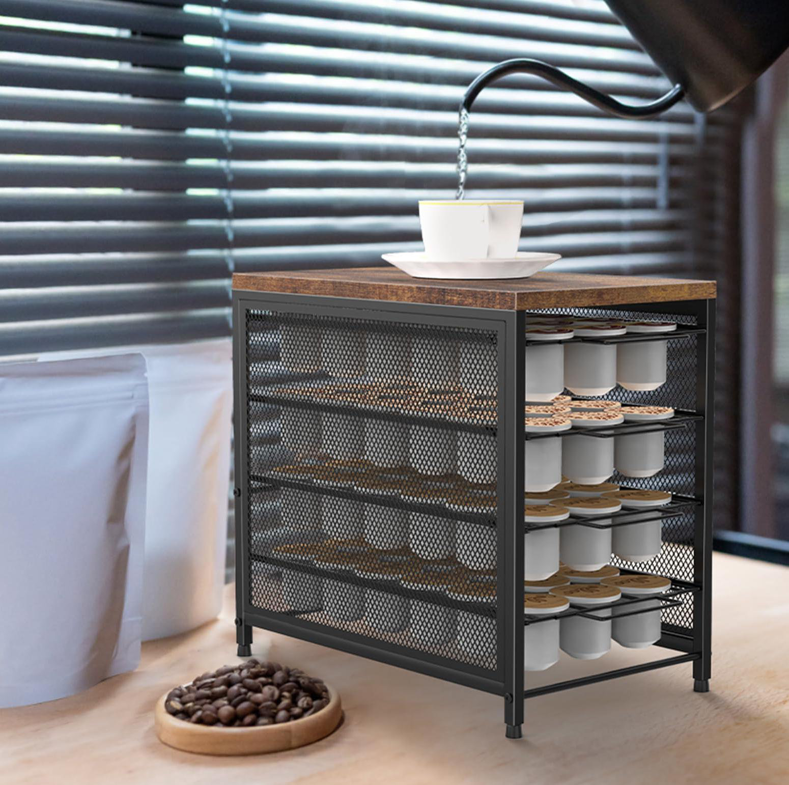 COOREL Coffee Pod Holder For Counter, 4 Tier Coffee Pod Drawer For ...
