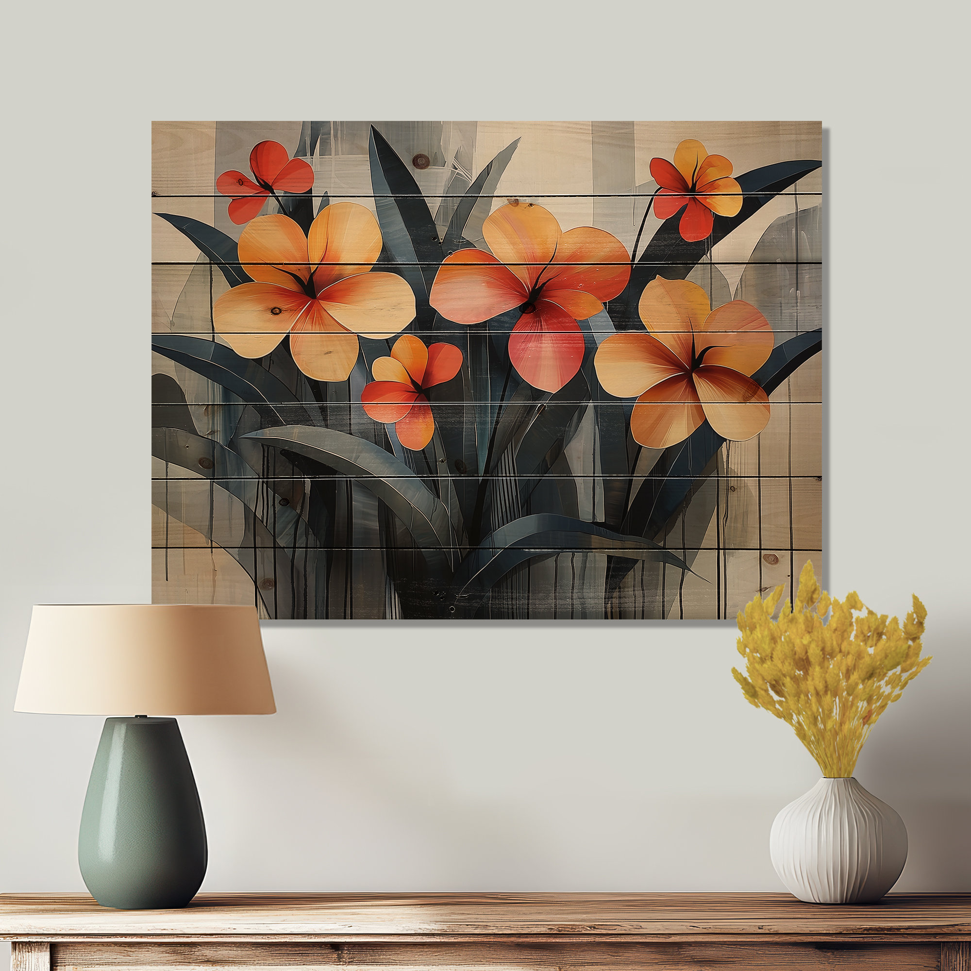 Ophelia & Co. Summer Hibiscus In A Geometric Symphony II - Hibiscus ...