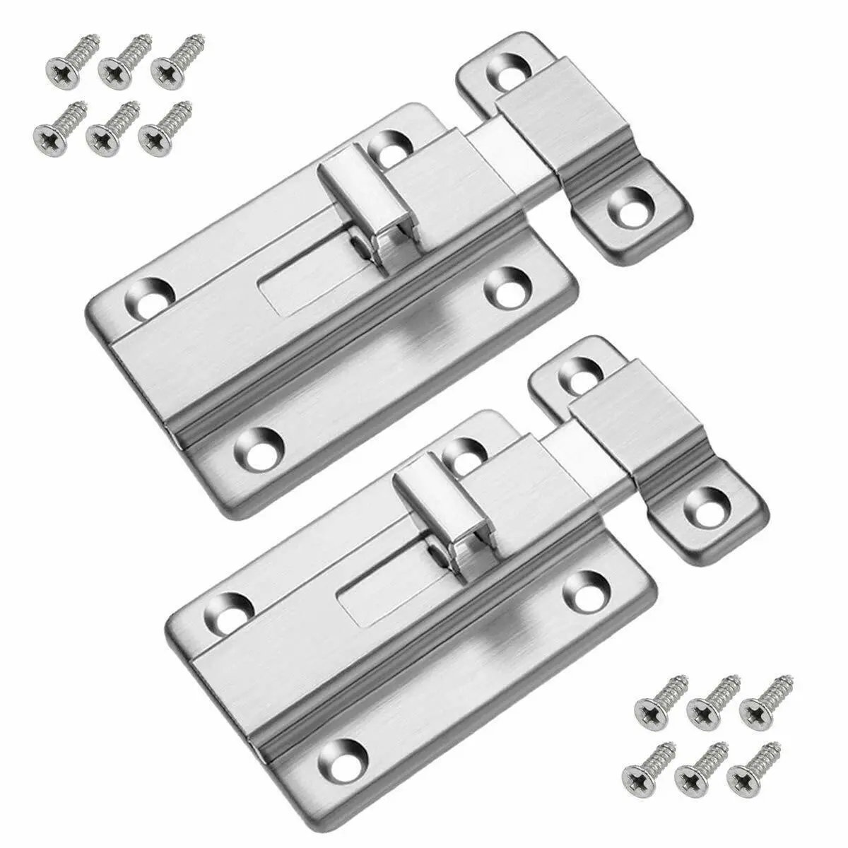 Costyle 2pcs Stainless Steel Spring Slide Lock Door Latch Sliding Lock ...