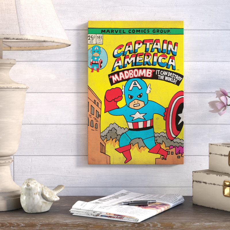 iCanvas 'Marvel Comics Retro Captain America' Graphic Art on Canvas ...