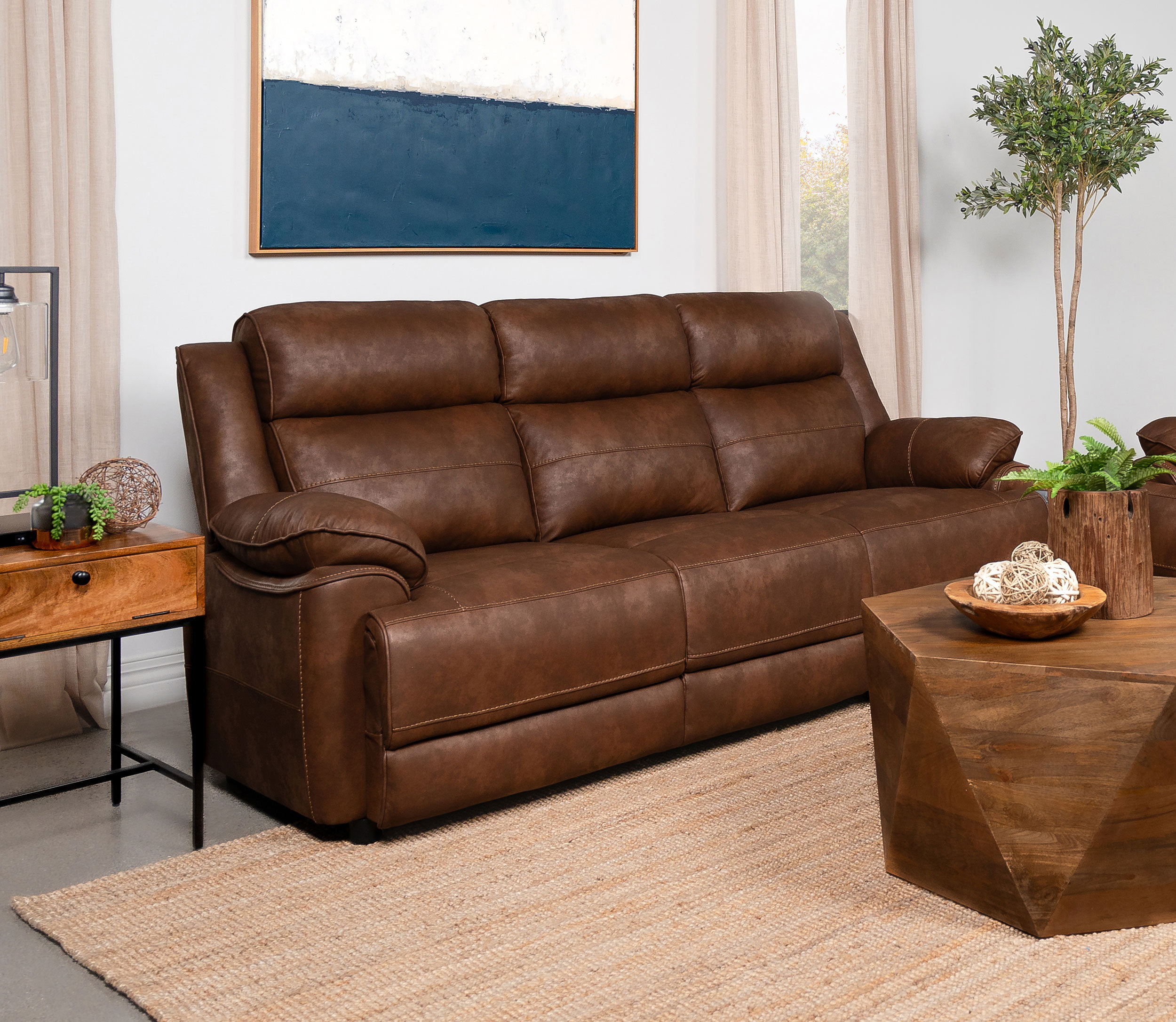 Williston Forge Jobari Upholstered Padded Arm Sofa Dark Brown | Wayfair