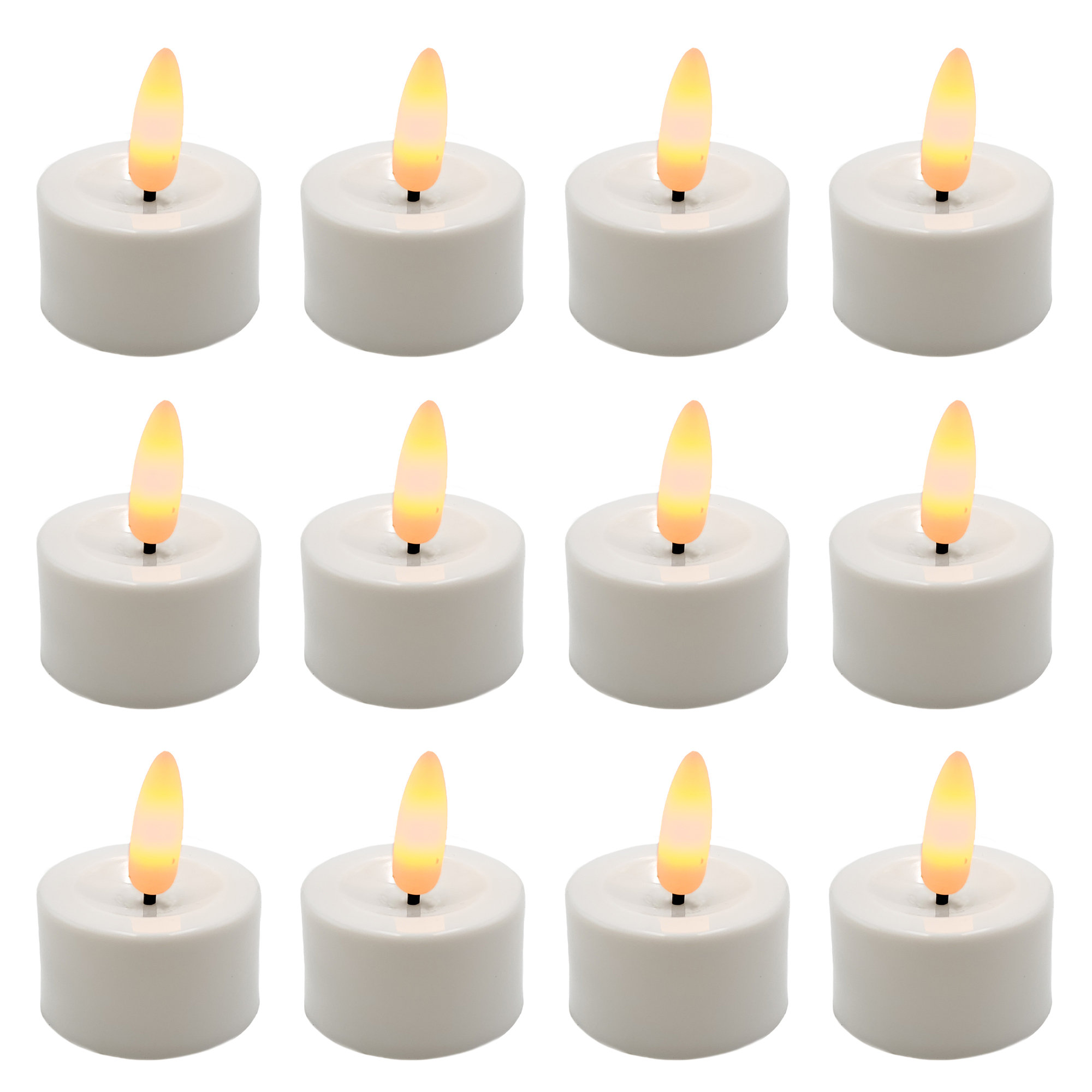 Everly Quinn Battery Operated 3D Wick Flame Tea Lights - Wayfair Canada