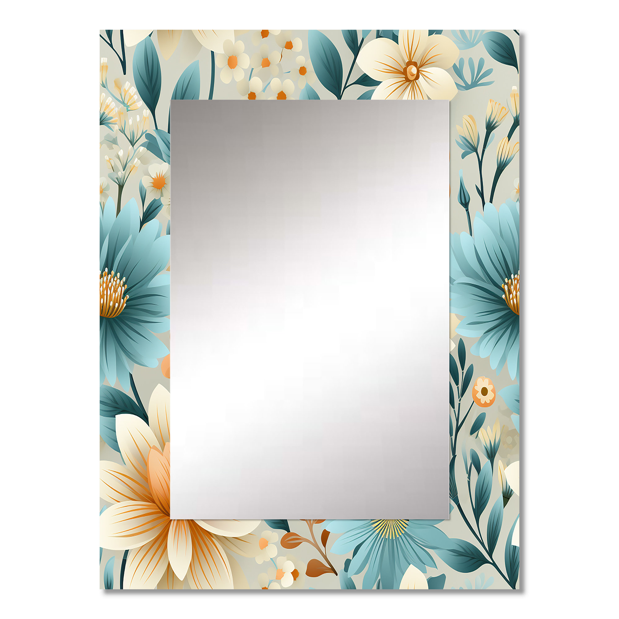 Bungalow Rose Blue Timeless Garden Flourish - Botanical Mirror Wall ...