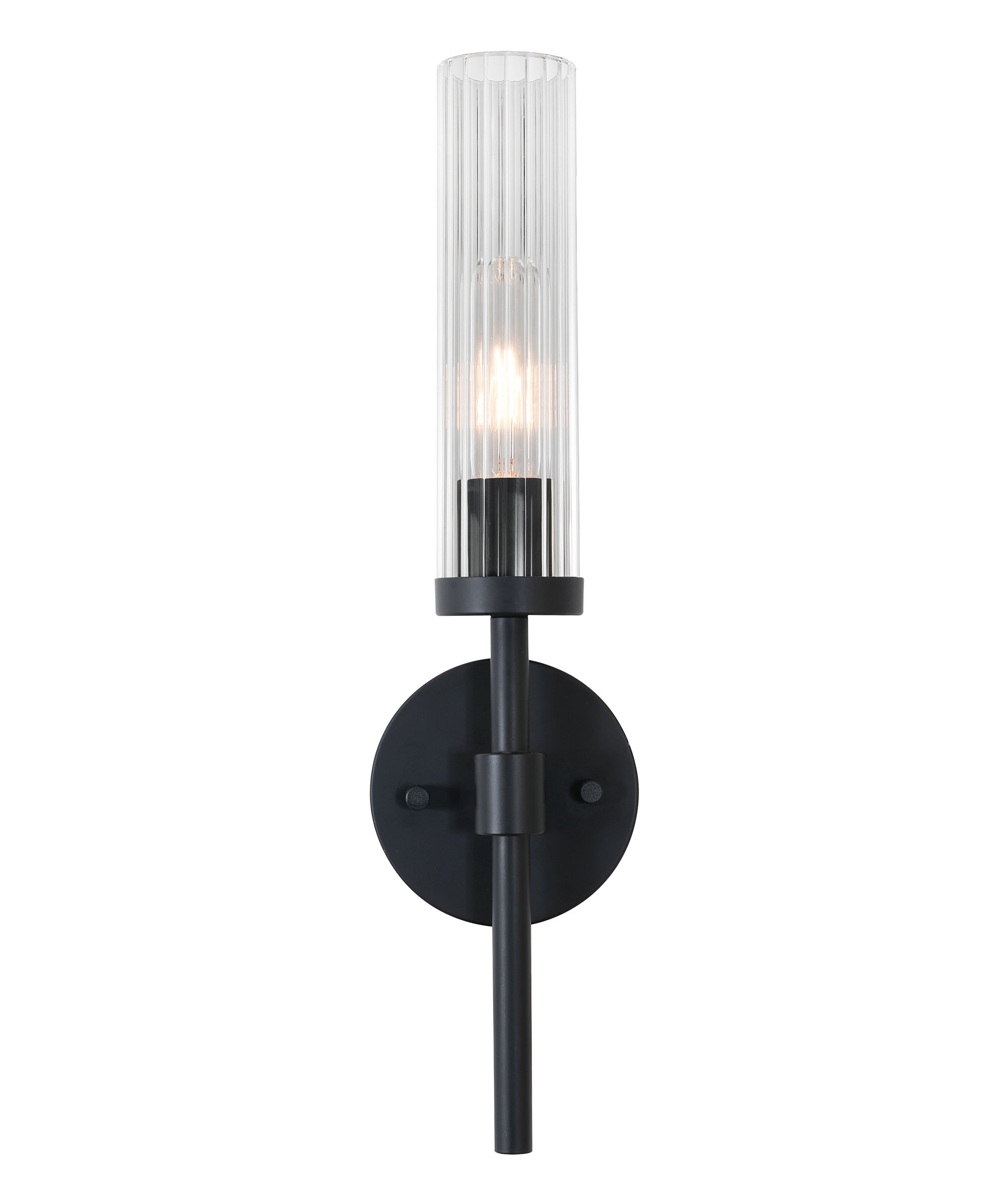 Mercer41 Aaidah 18'' Wall Sconce - Clear Ribbed Glass Shade | Wayfair