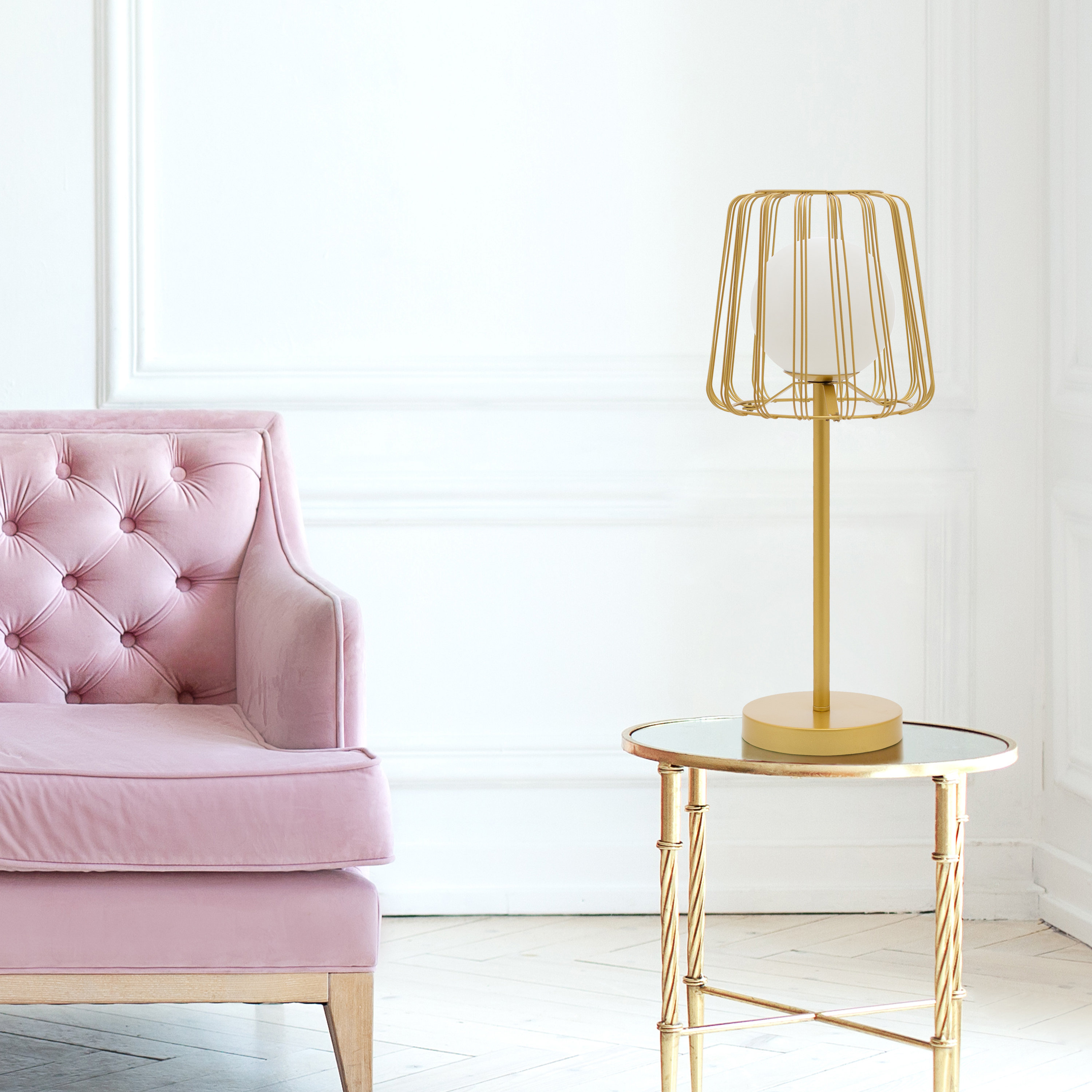 Mercer41 19.75"H Kahlen Open Metal Caged Shaded Table Lamp & Reviews ...