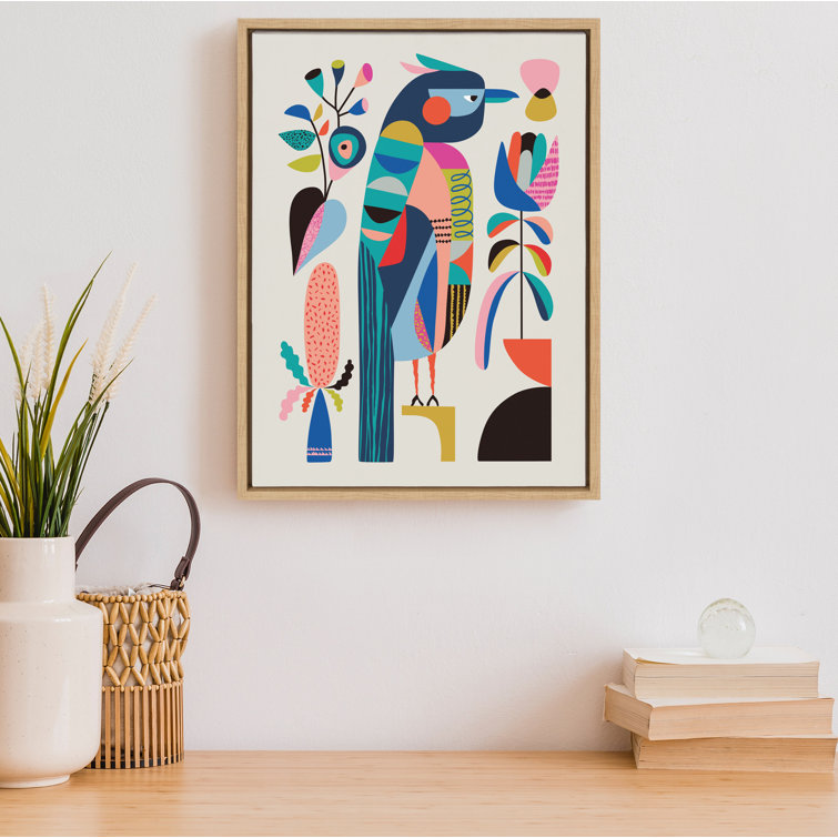 Mid Century Modern Kookaburra by Rachel Lee - Floater Frame Graphic Art ...