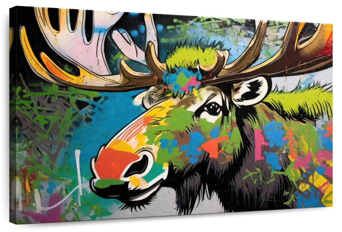 Ebern Designs Brampt Moose - Graffiti Animals | Wayfair