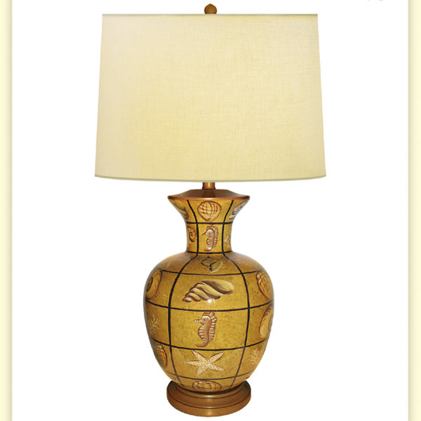 JB Hirsch Home Decor Plaid Multi Shells Hand Painted Porcelain 34 ...