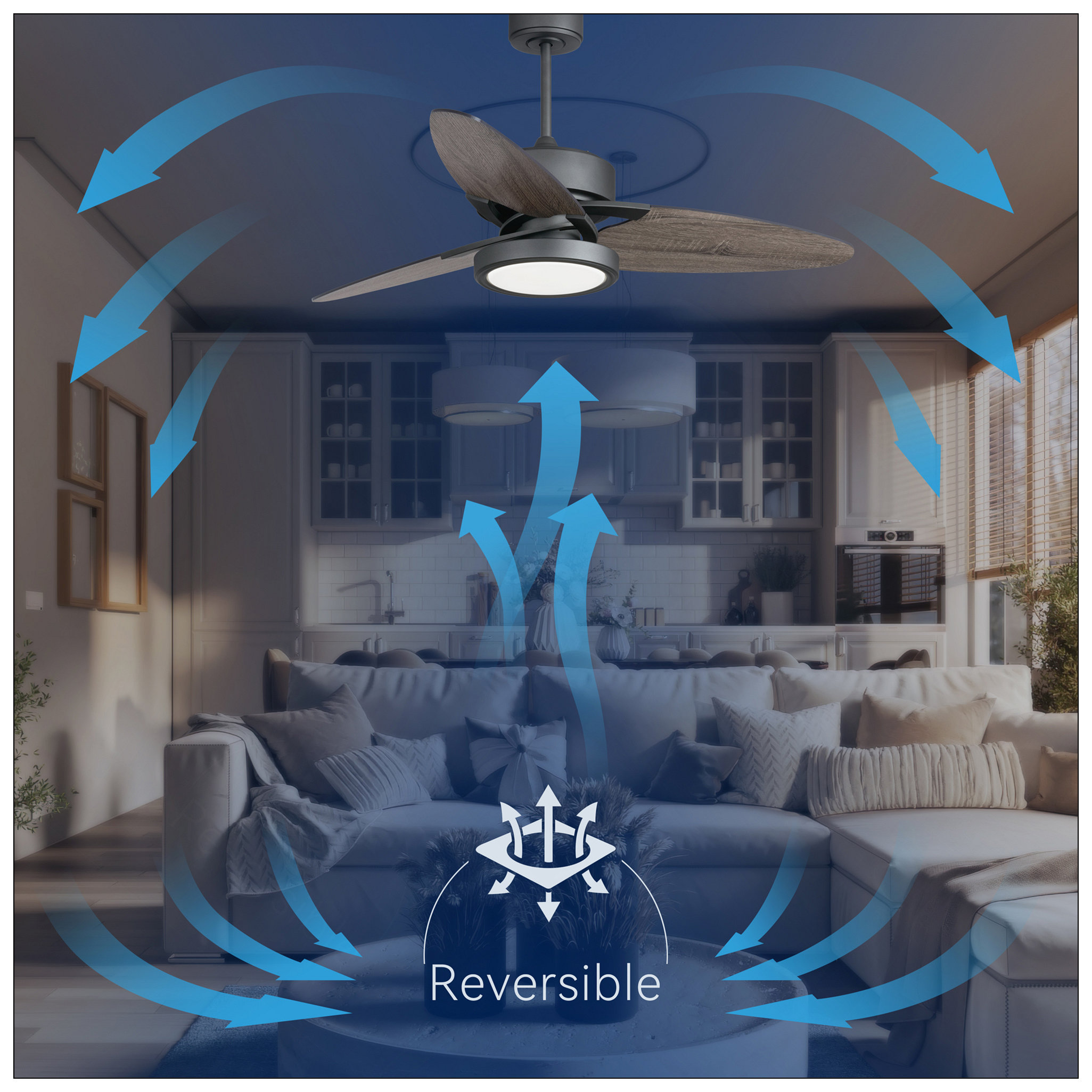 Latitude Run® Light Pro In. LED Indoor Jet Smart Ceiling Fan With Light ...