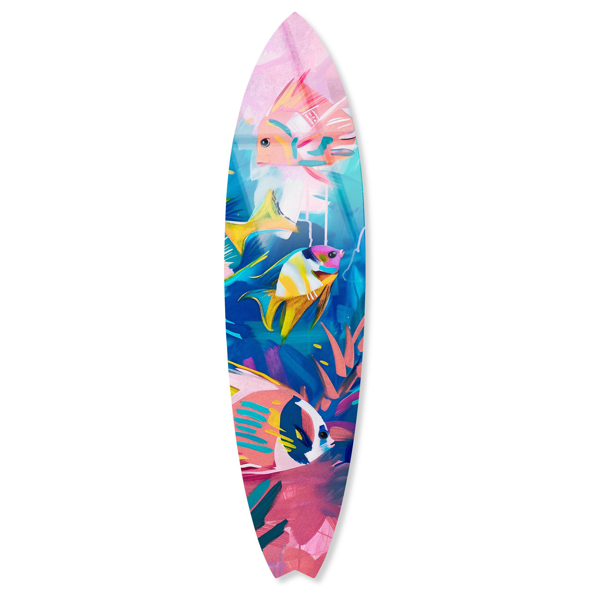 Notori Art Colorful Sea Life Surfboard Acrylic Coastal Wall Art by ...