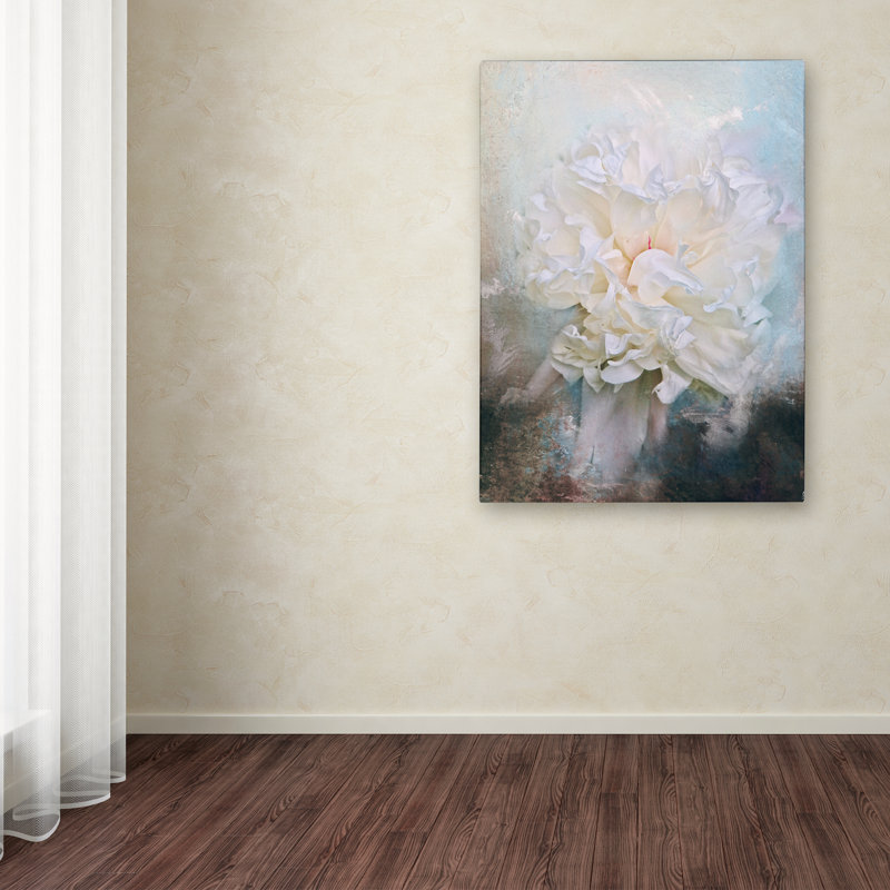 Ebern Designs Abstract Peony In Blue On Canvas by Jai Johnson Print ...