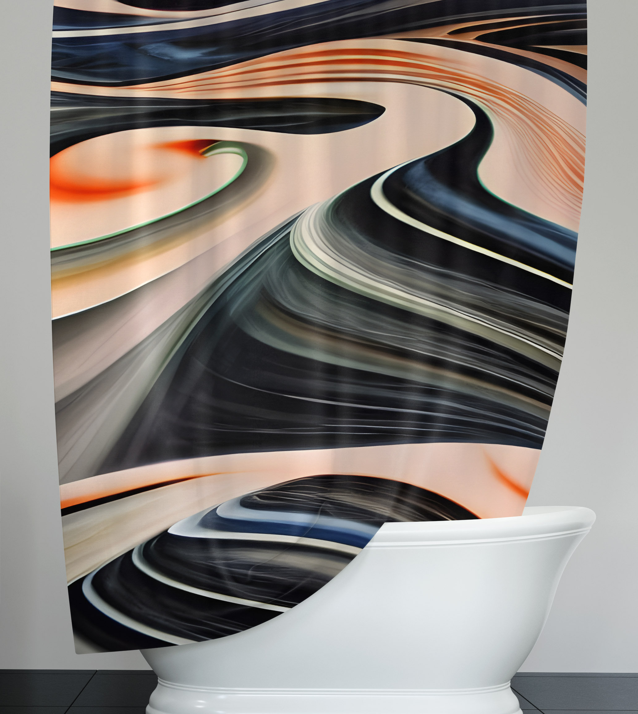 East Urban Home Alecha Abstract Shower Curtain | Wayfair