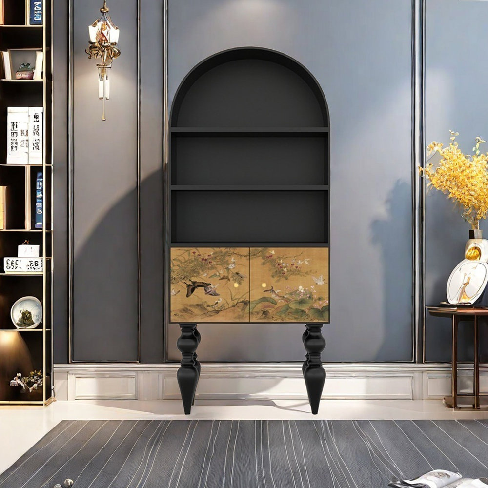 Parttlion New Chinese style retro solid wood bookcase | Wayfair