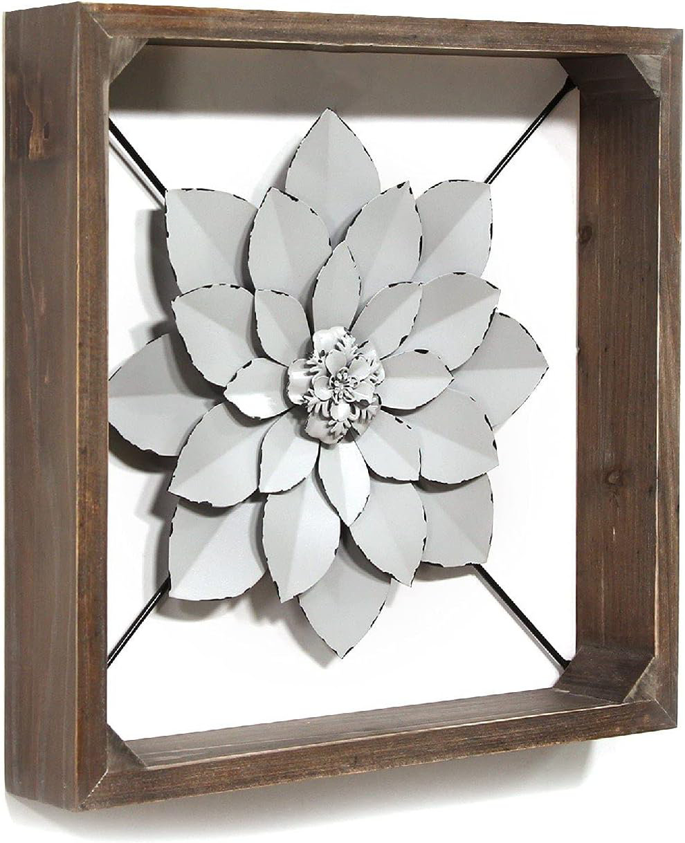 Dakota Fields Hanging Framed Metal Flower Wall Decoration Art - Wayfair ...