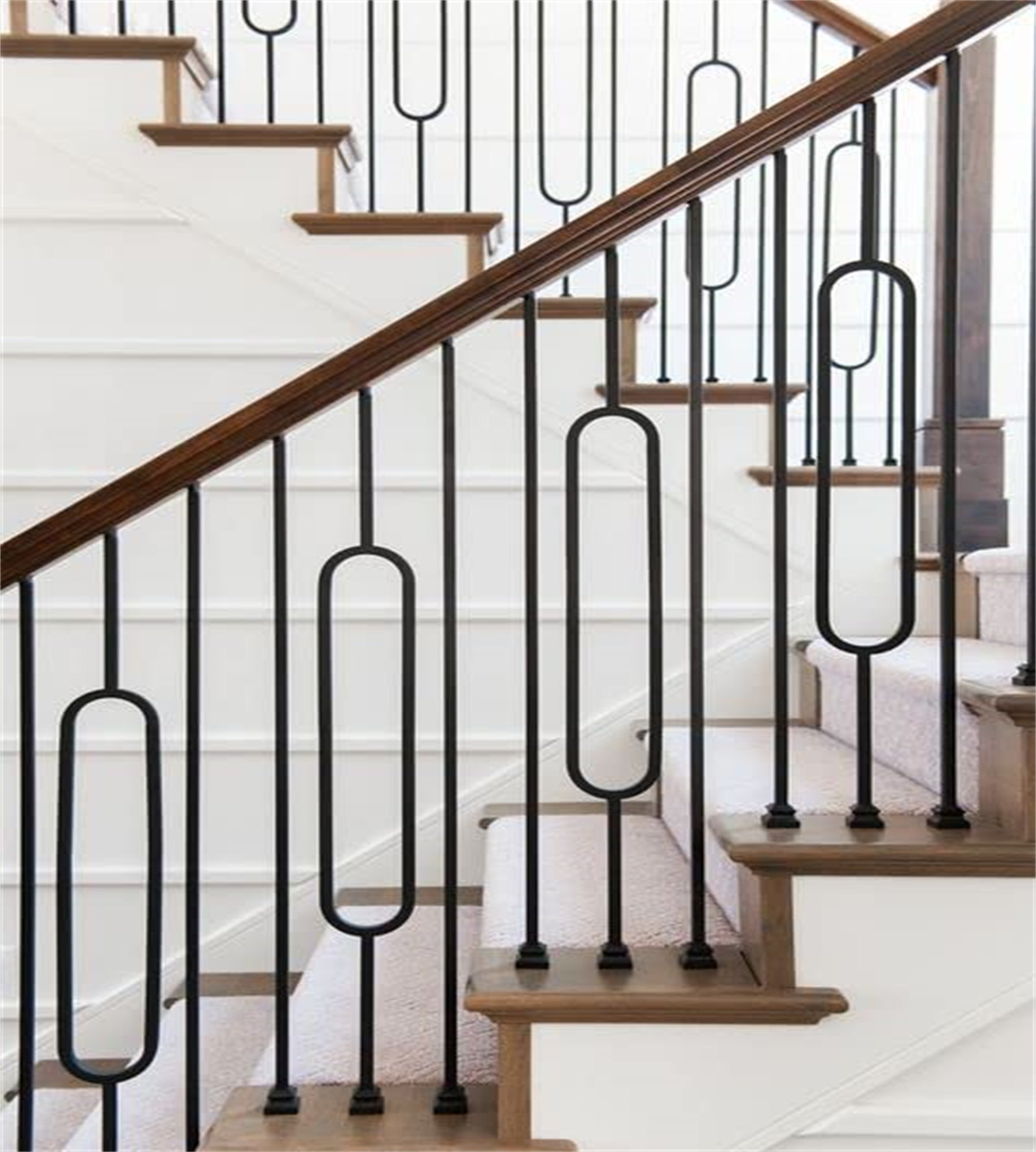 BTERAZ Set Of 20 Wrought Iron Deck Railings, Satin Black Decorative ...