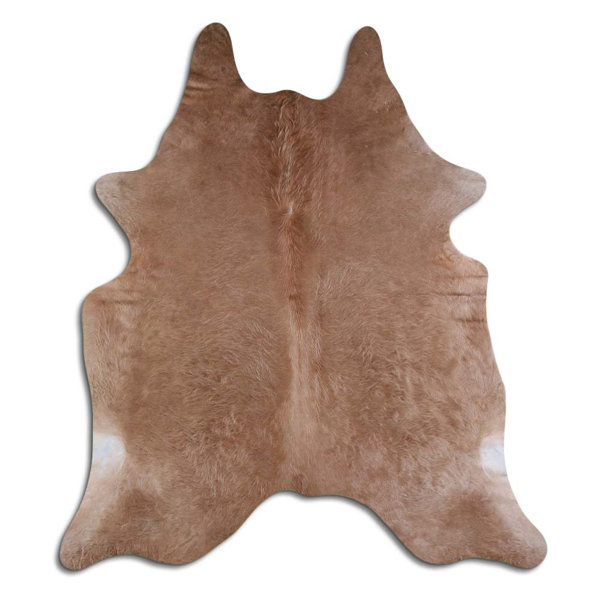Foundry Select Tanashia Handmade Cowhide Brown Rug | Wayfair