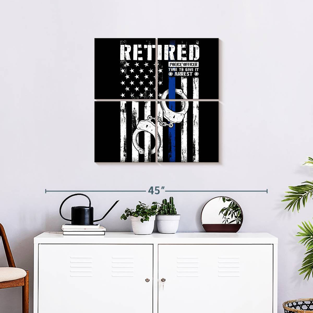 Ebern Designs Alcaraz Retired Police US Flag - Wayfair Canada