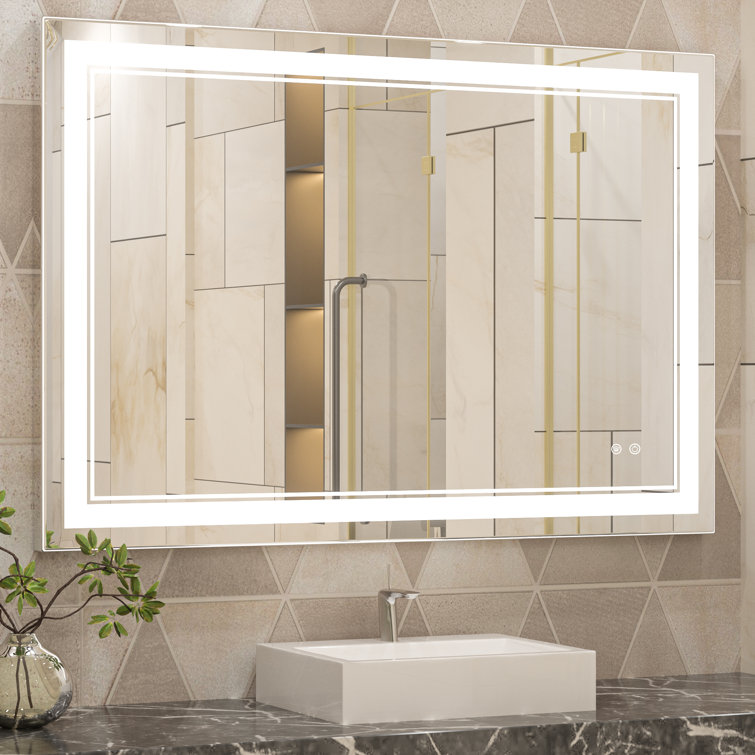 Ivy Bronx Kaelia LED Lighted Bathroom Vanity Mirror Memory Function ...