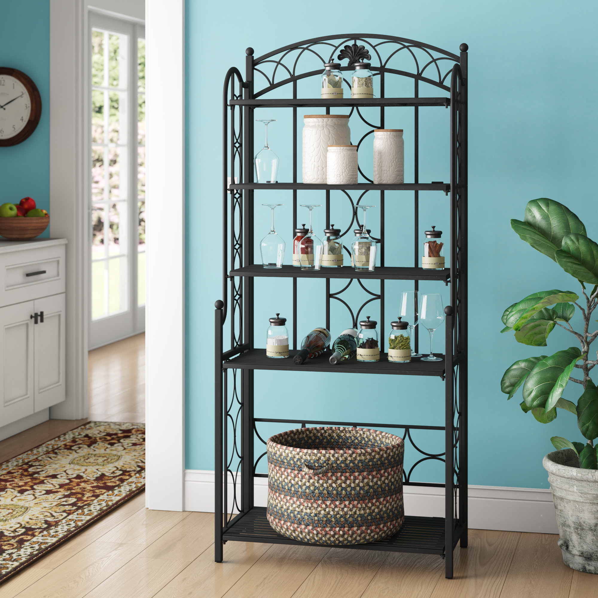 Lark Manor™ Apisan Wrought Iron Baker's Rack & Reviews | Wayfair