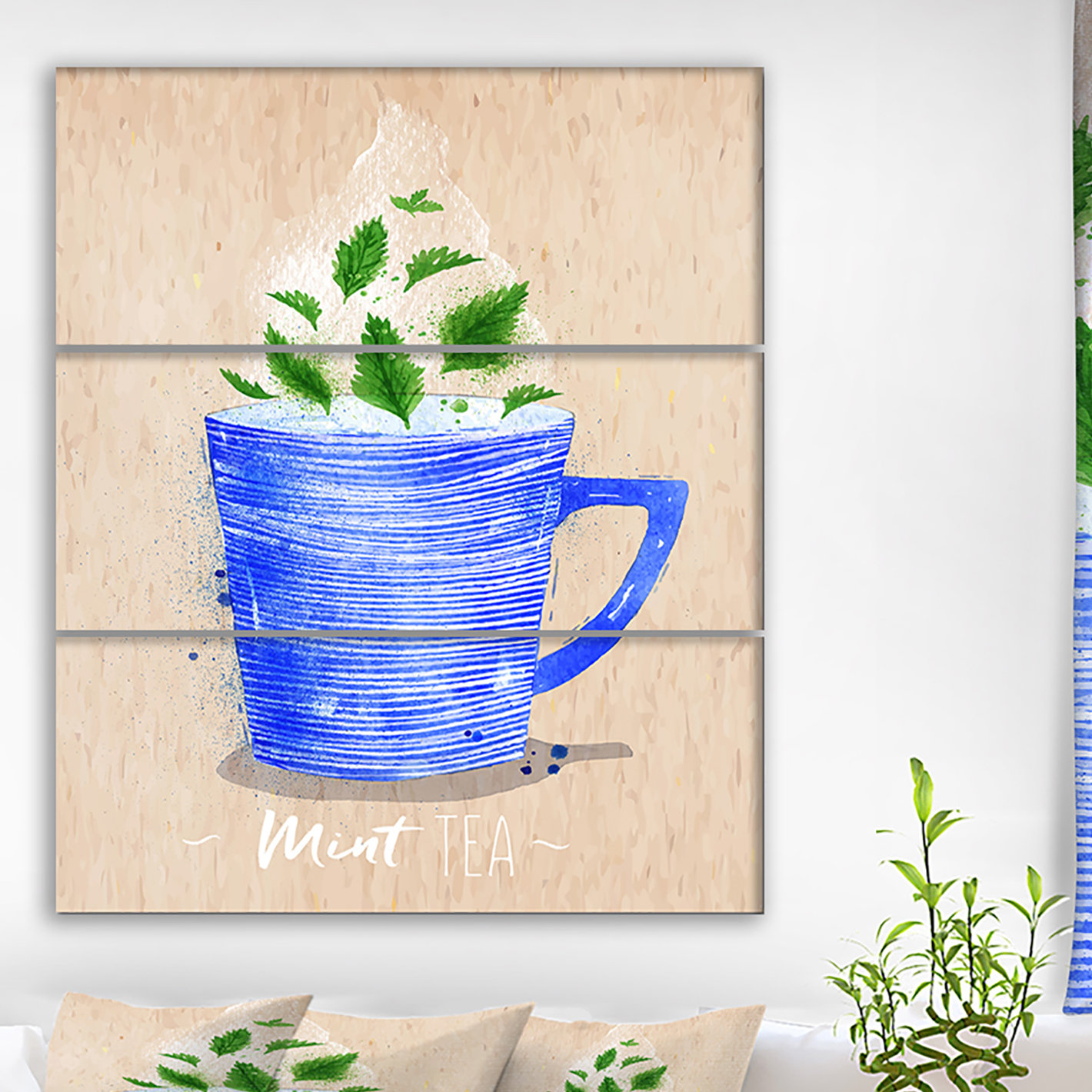 East Urban Home 'Teacup Mint Tea Kraft 'Graphic Art Print Multi-Piece ...