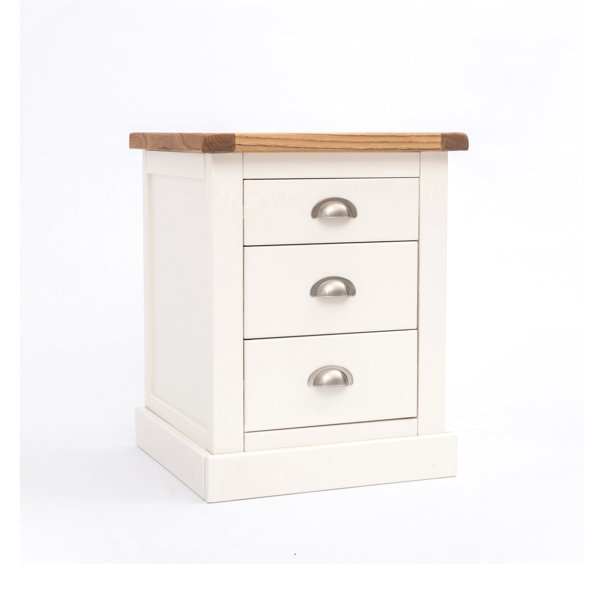 August Grove Enzo 3 Drawer Bedside Table | Wayfair.co.uk