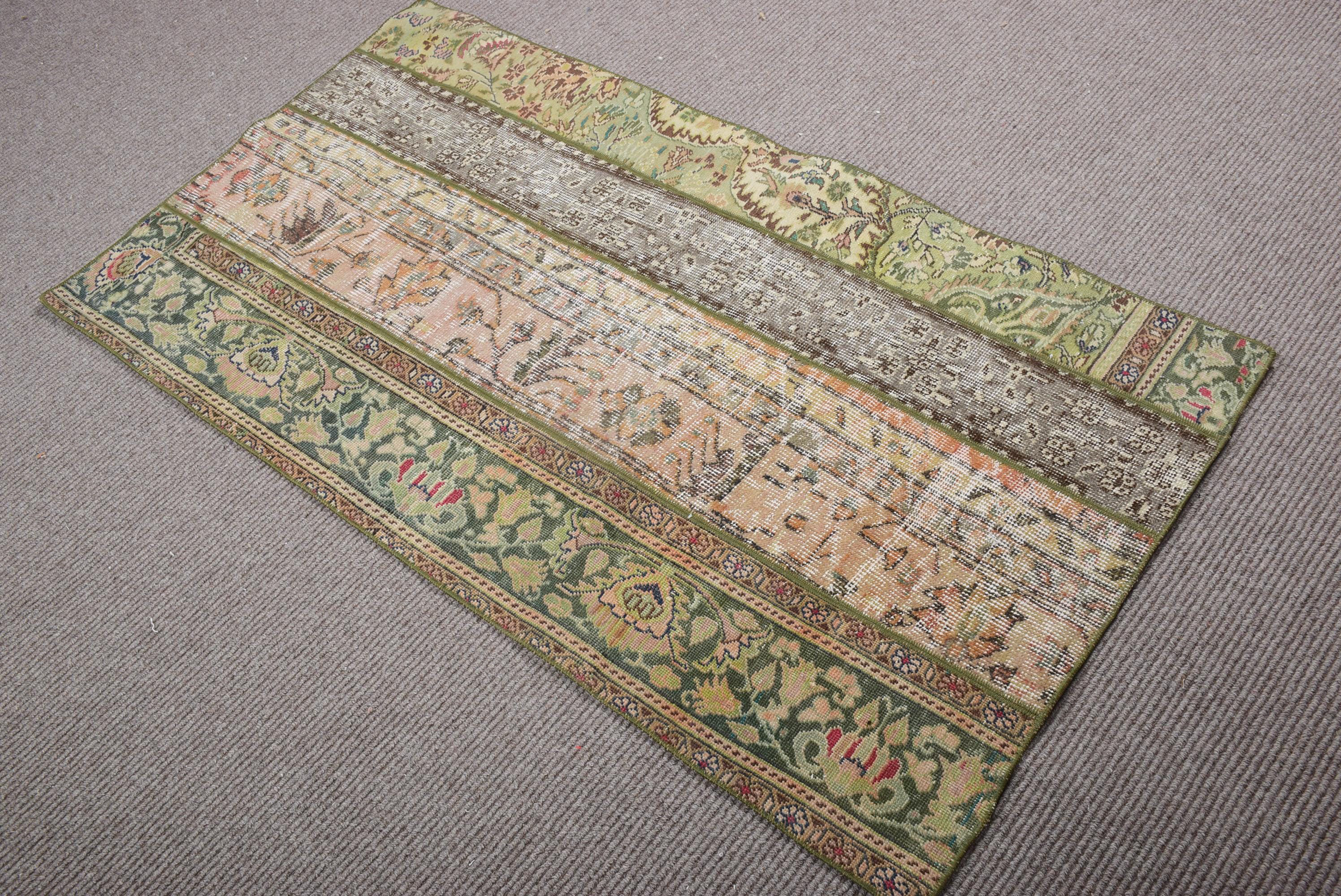 Bungalow Rose Authentic Vintage Turkish Patchwork Rug with Faded Oushak ...