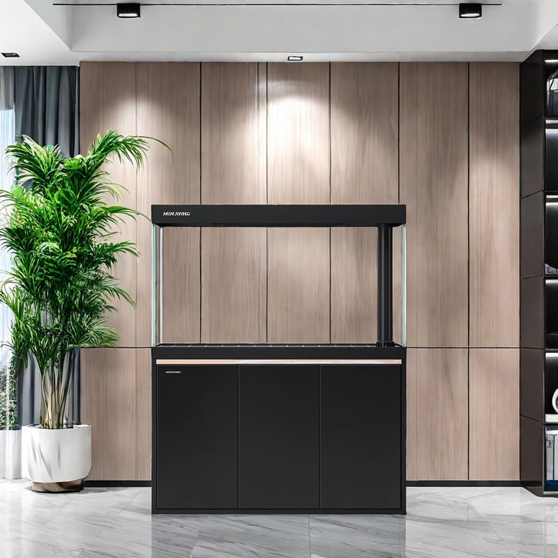 Lingxis Black Minimalist Rectangular Aquarium Tank | Wayfair