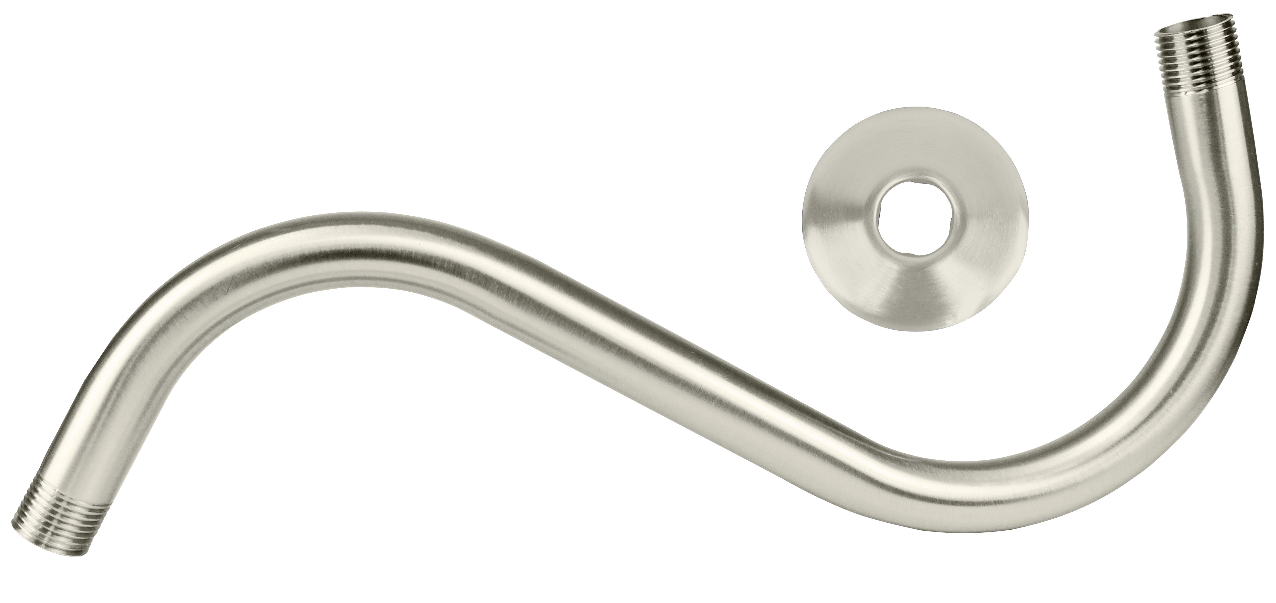 Westbrass 1/2" IPS x 10" S-Shaped Shower Arm with Sure Grip Flange ...