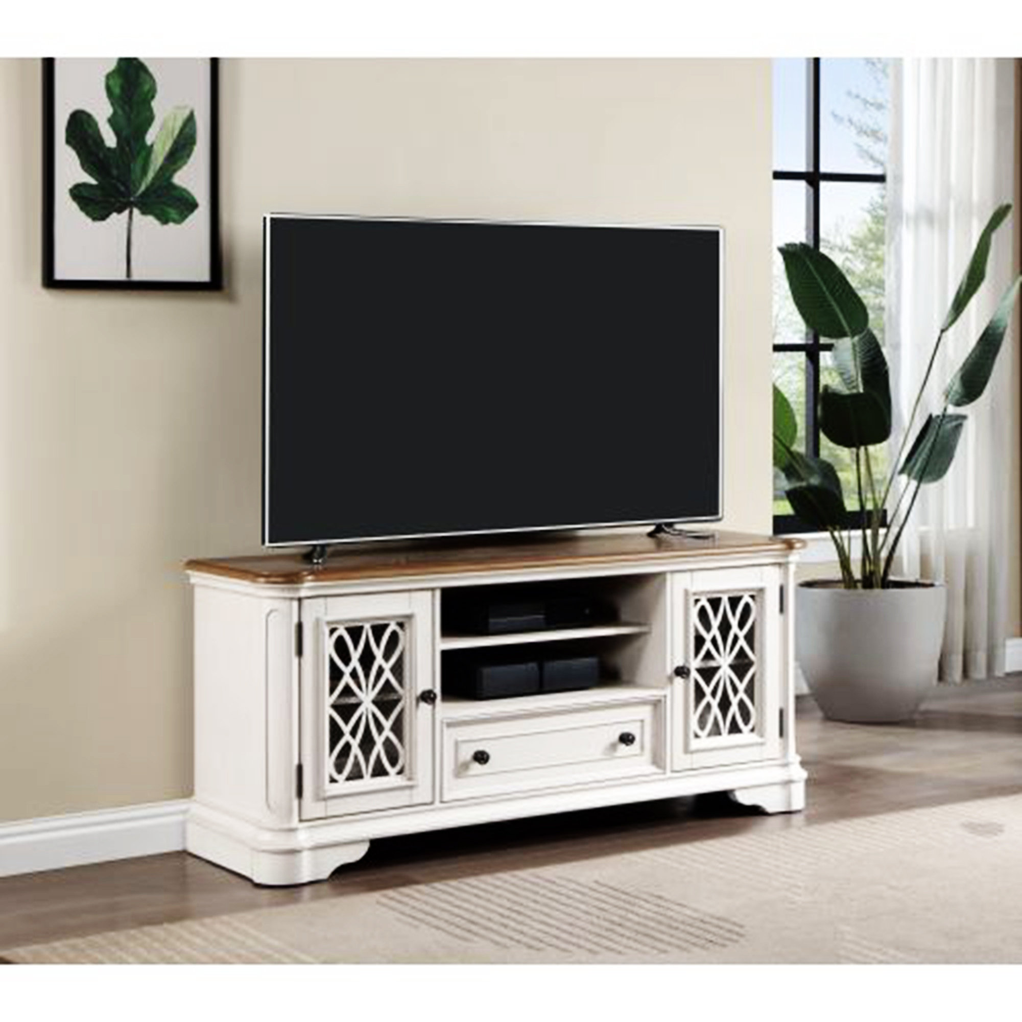 Rosalind Wheeler Rigel 64 Inch TV Media Entertainment Console, 2 Doors ...